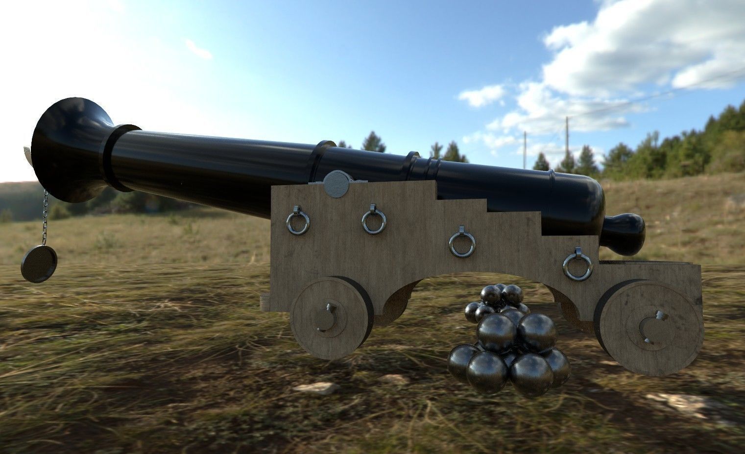 3D model old battle cannon VR / AR / low-poly | CGTrader