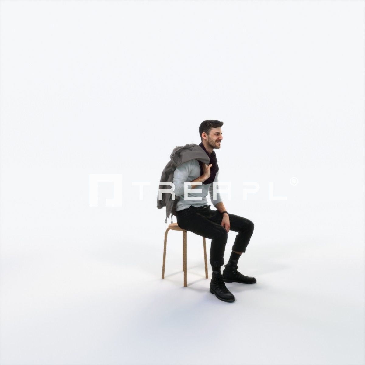 3D model Posture 10D Listening Sitting Casual Man VR / AR / low-poly ...