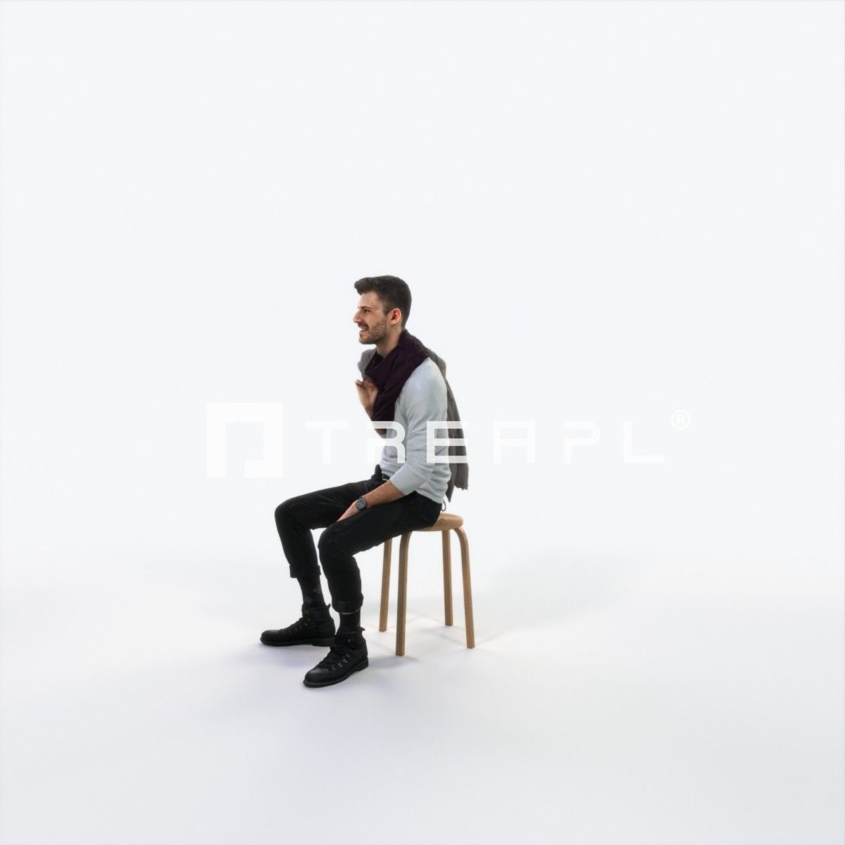 3D model Posture 10D Listening Sitting Casual Man VR / AR / low-poly ...