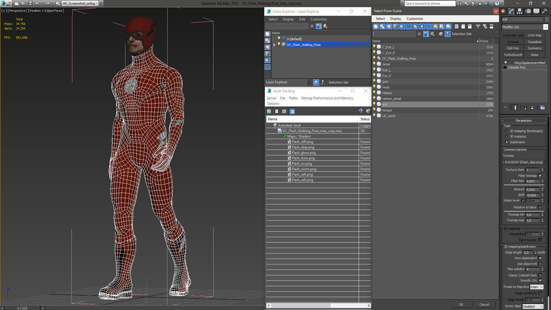 DC Flash Walking Pose 3D model | CGTrader