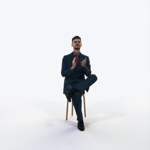 3D model Posture 19I Clapping Sitting Elegant Business Man VR / AR ...