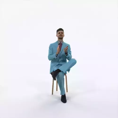 3D model Posture 19G Clapping Sitting Elegant Business Man VR / AR ...