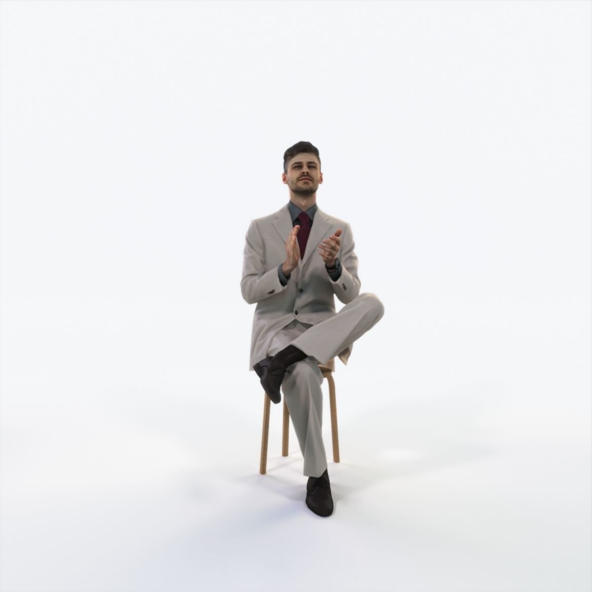 3D model Posture 19D Clapping Sitting Elegant Business Man VR / AR ...