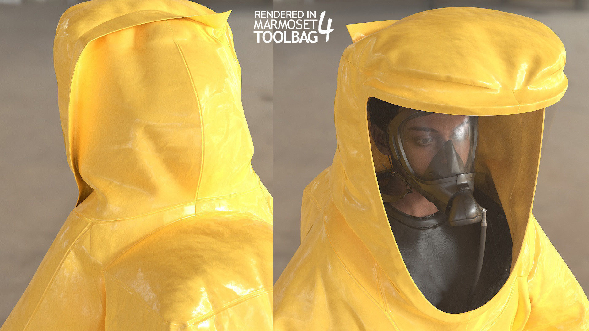 3D model Realistic 3D model of Woman in Hazmat Suit - Modular - Rigged ...