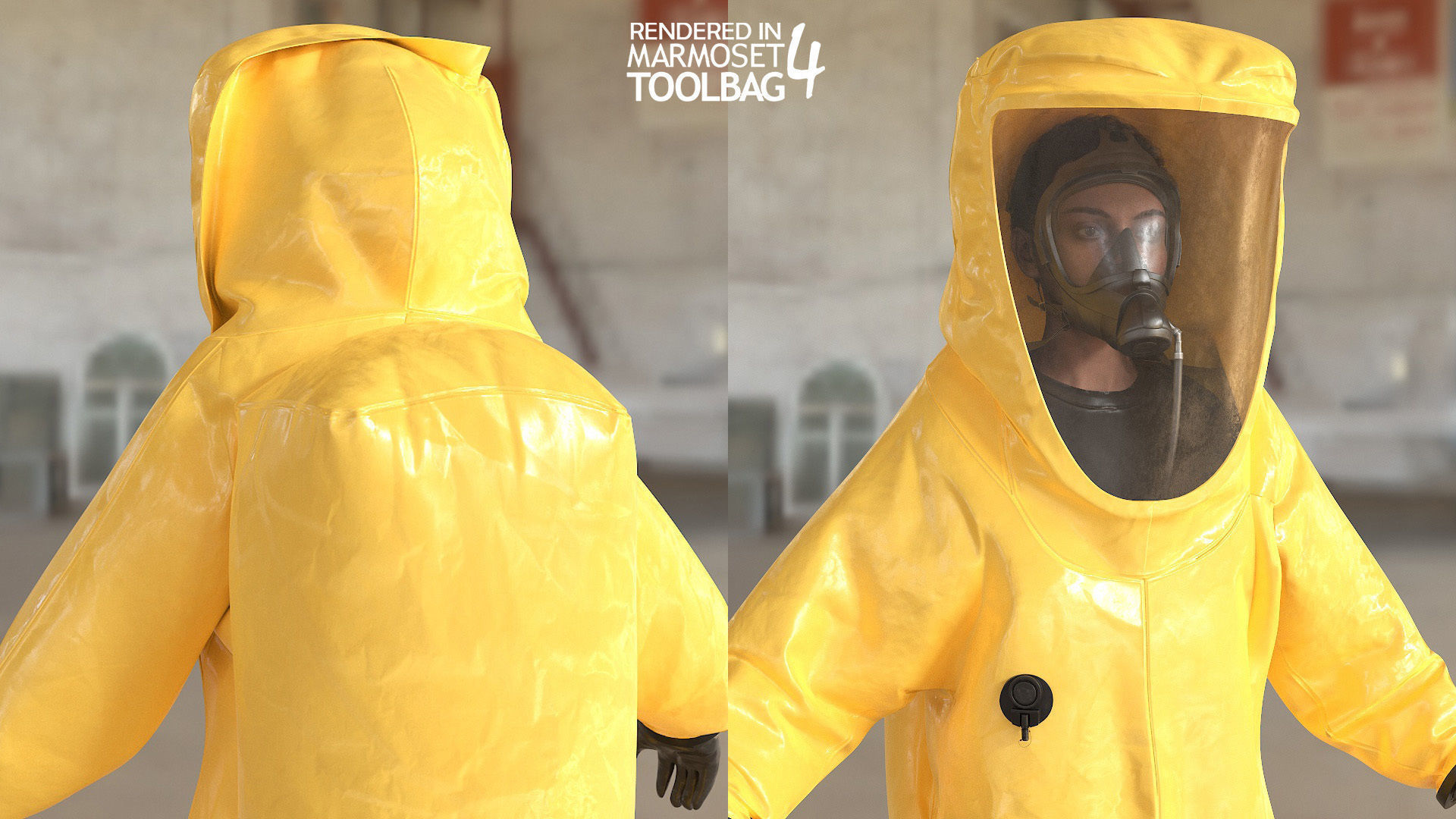 3D model Realistic 3D model of Woman in Hazmat Suit - Modular - Rigged ...