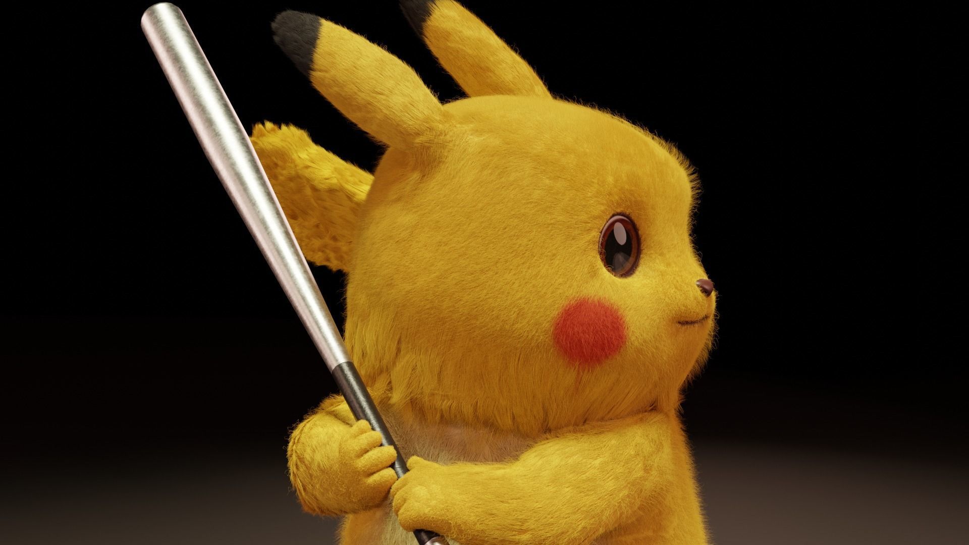 3D model pikachu play baseball VR / AR / low-poly | CGTrader