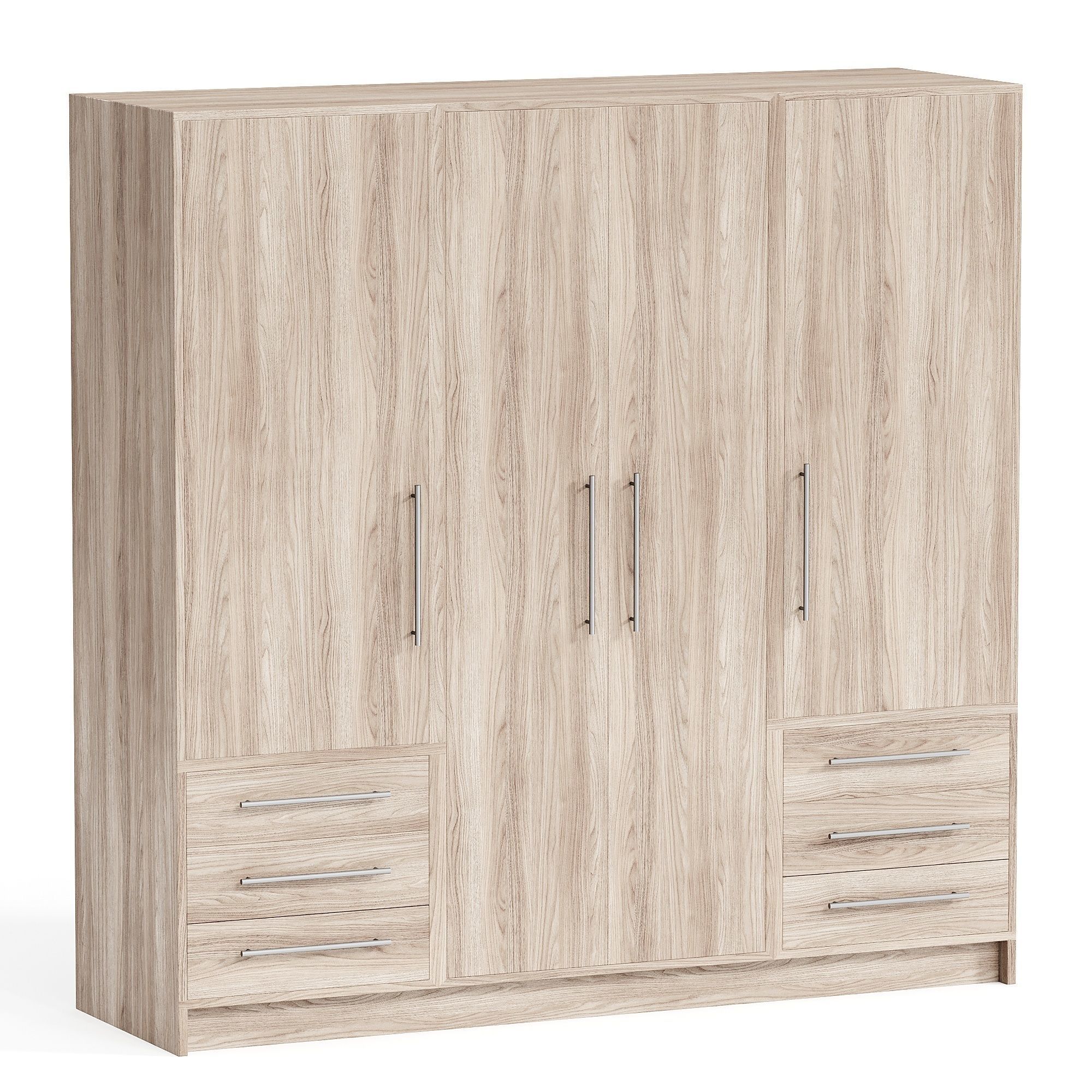 Jillian 4 Door Manufactured Wood Wardrobe 3D model | CGTrader