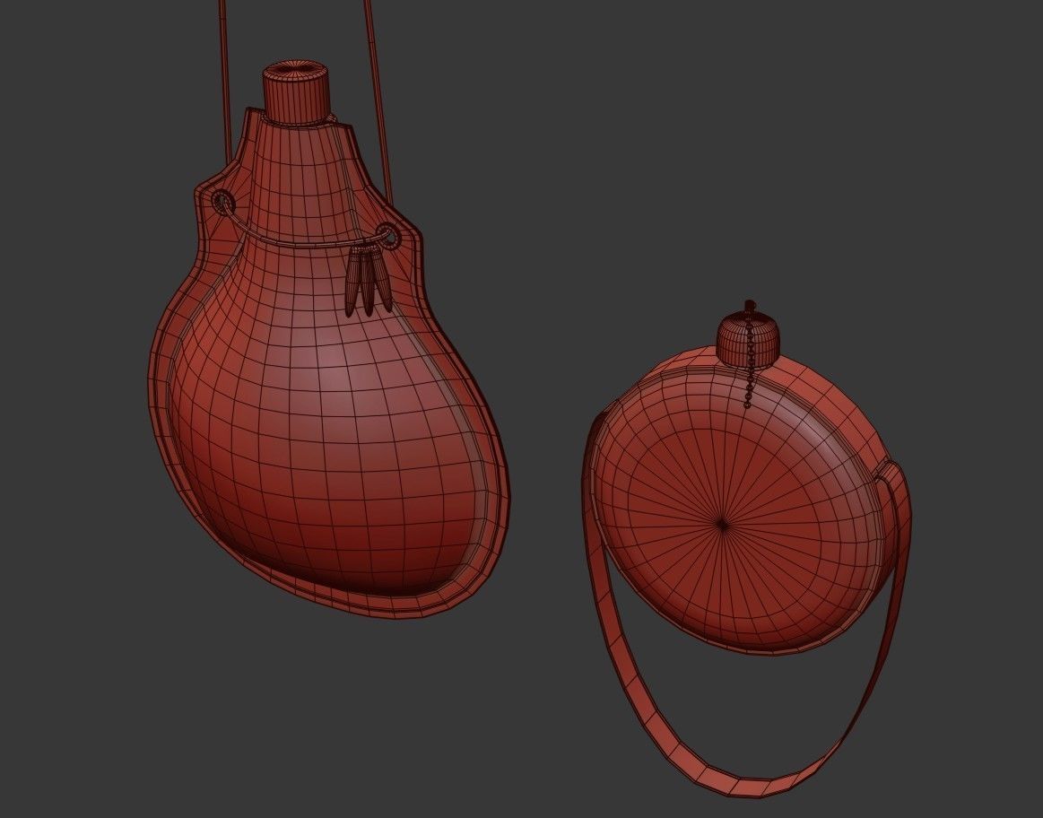3D model Leather Bottle And Steel Bottel VR / AR / low-poly | CGTrader