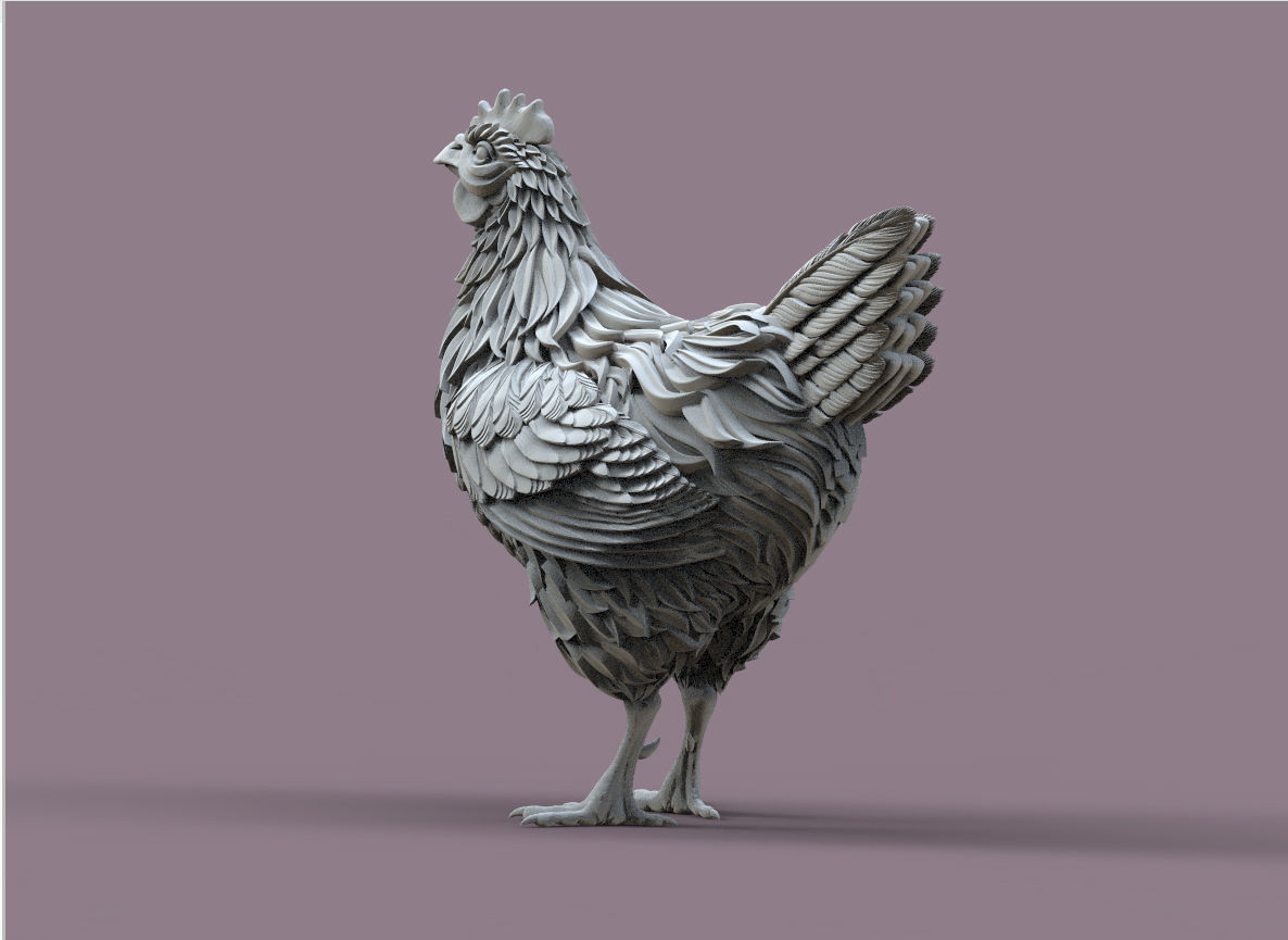 hen statue 3D model 3D printable | CGTrader