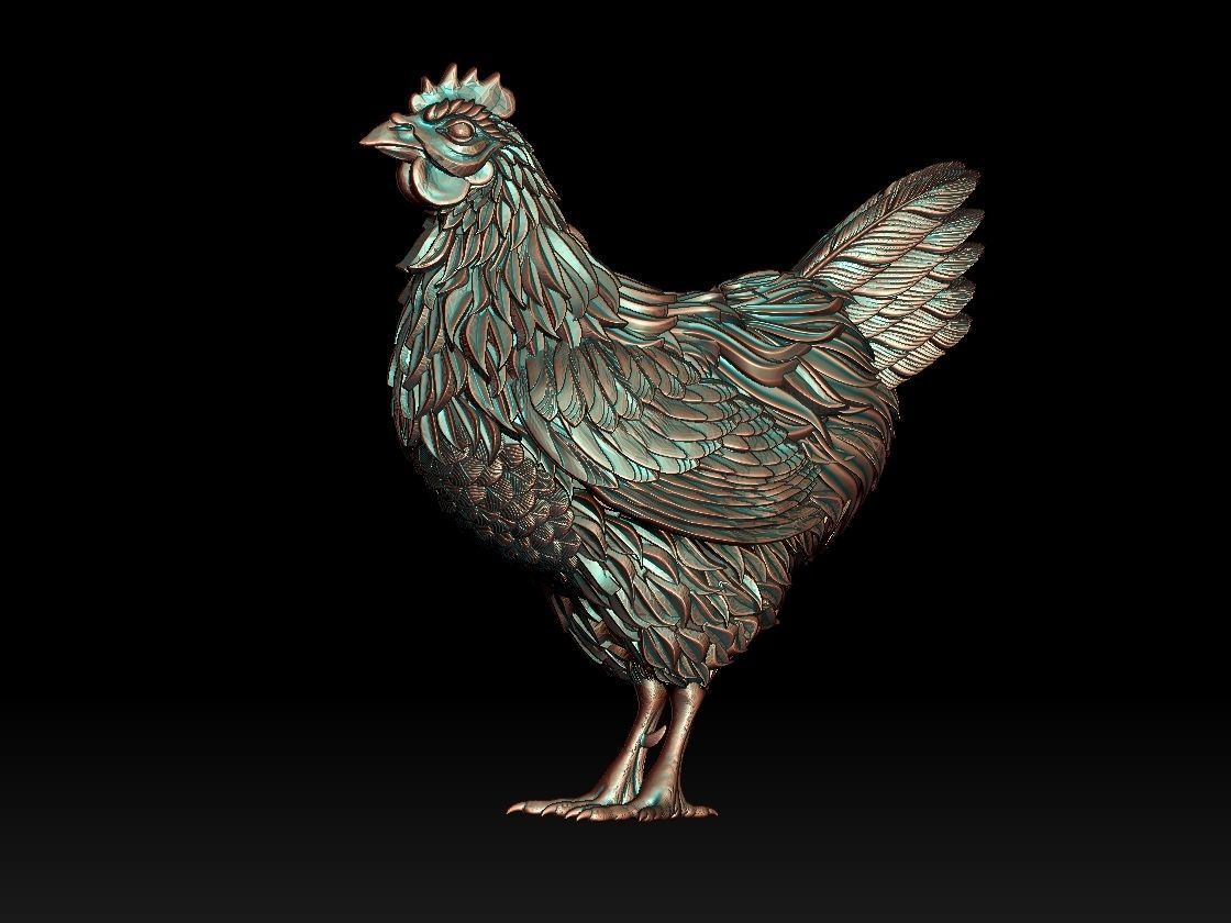 hen statue 3D model 3D printable | CGTrader