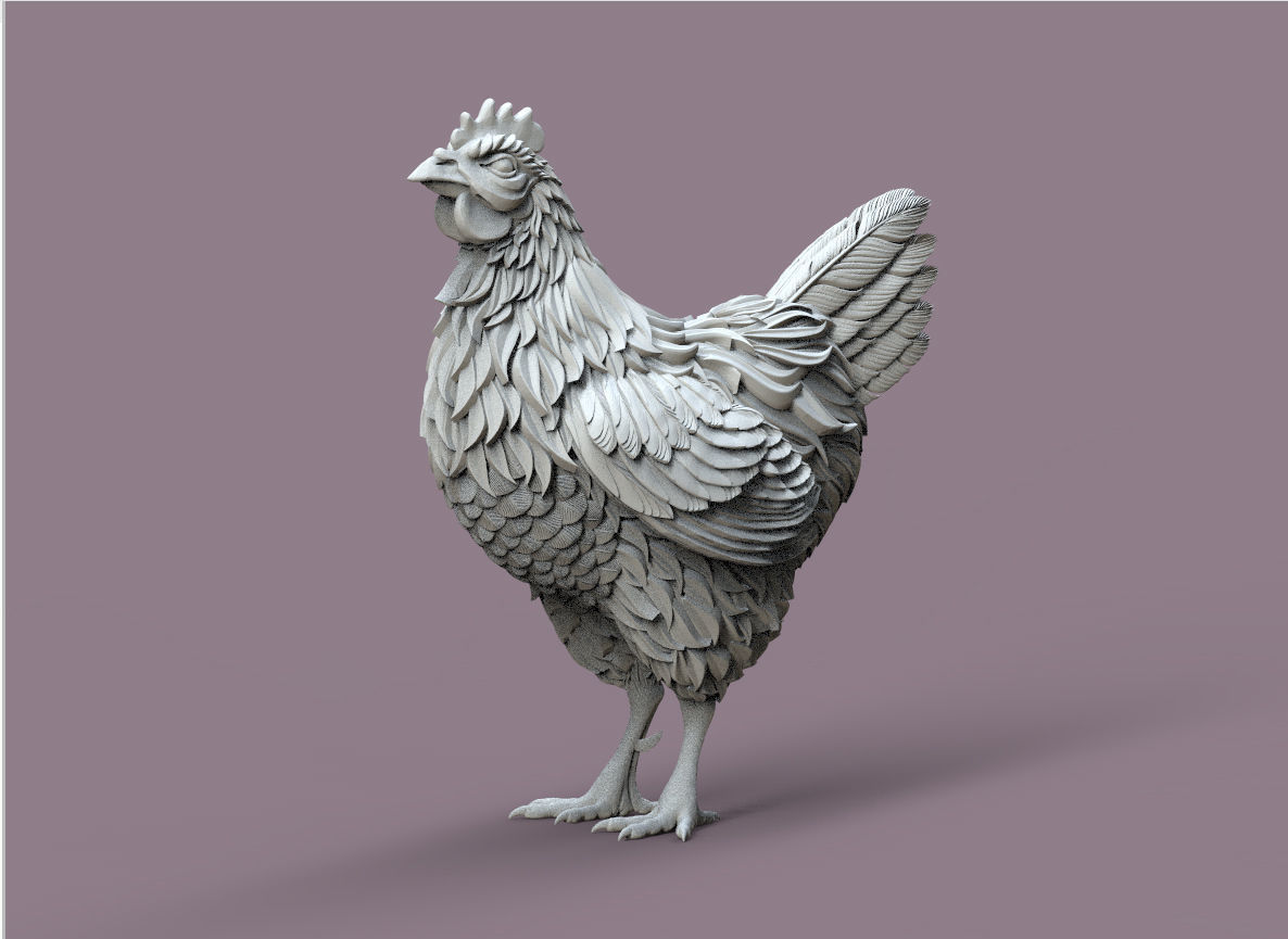 hen statue 3D model 3D printable | CGTrader