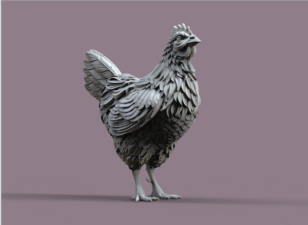 hen statue 3D model 3D printable | CGTrader