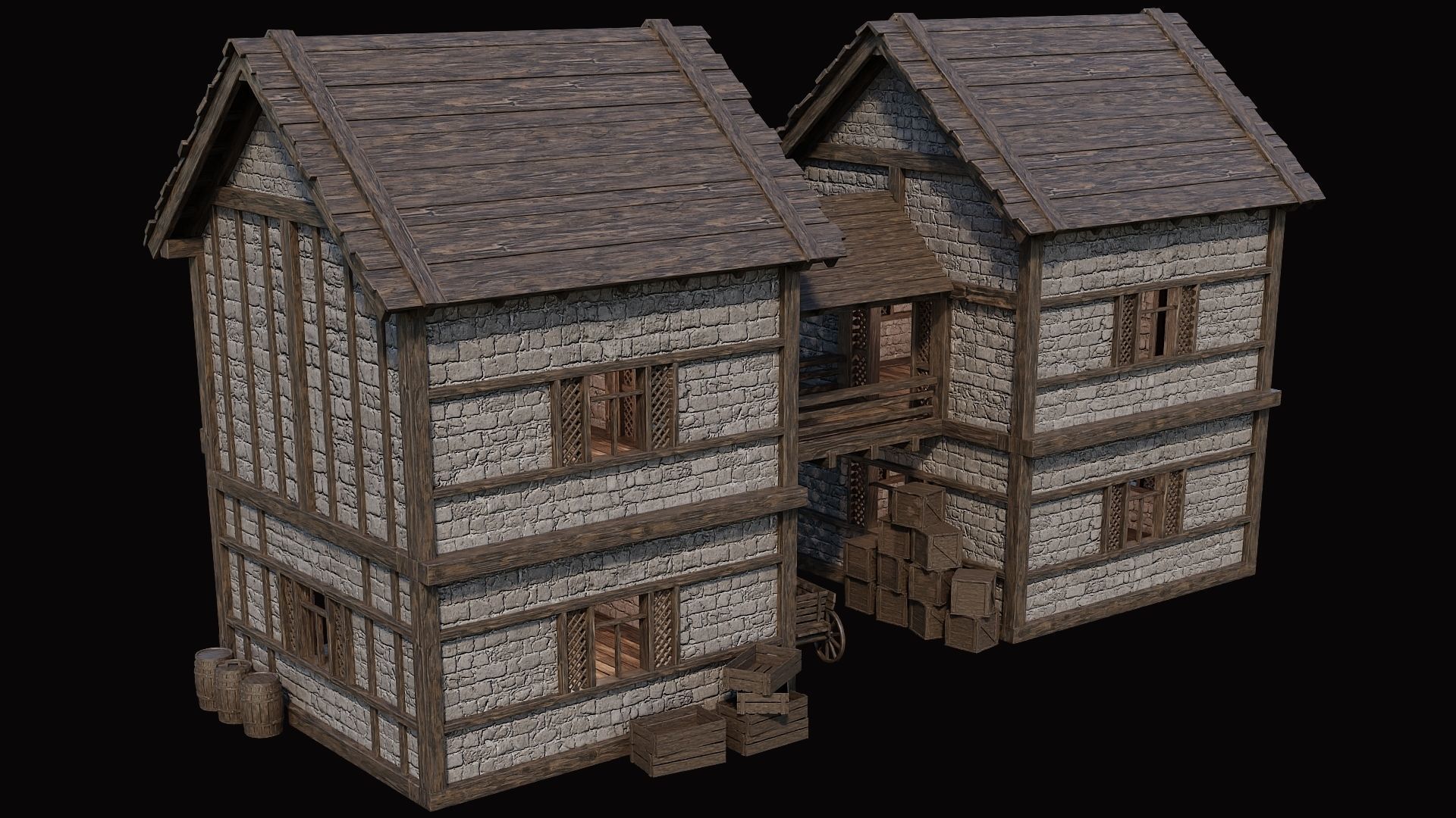 3D model Medieval Village Pack 6 - 4 Assets - 4K Textures Game Ready VR ...