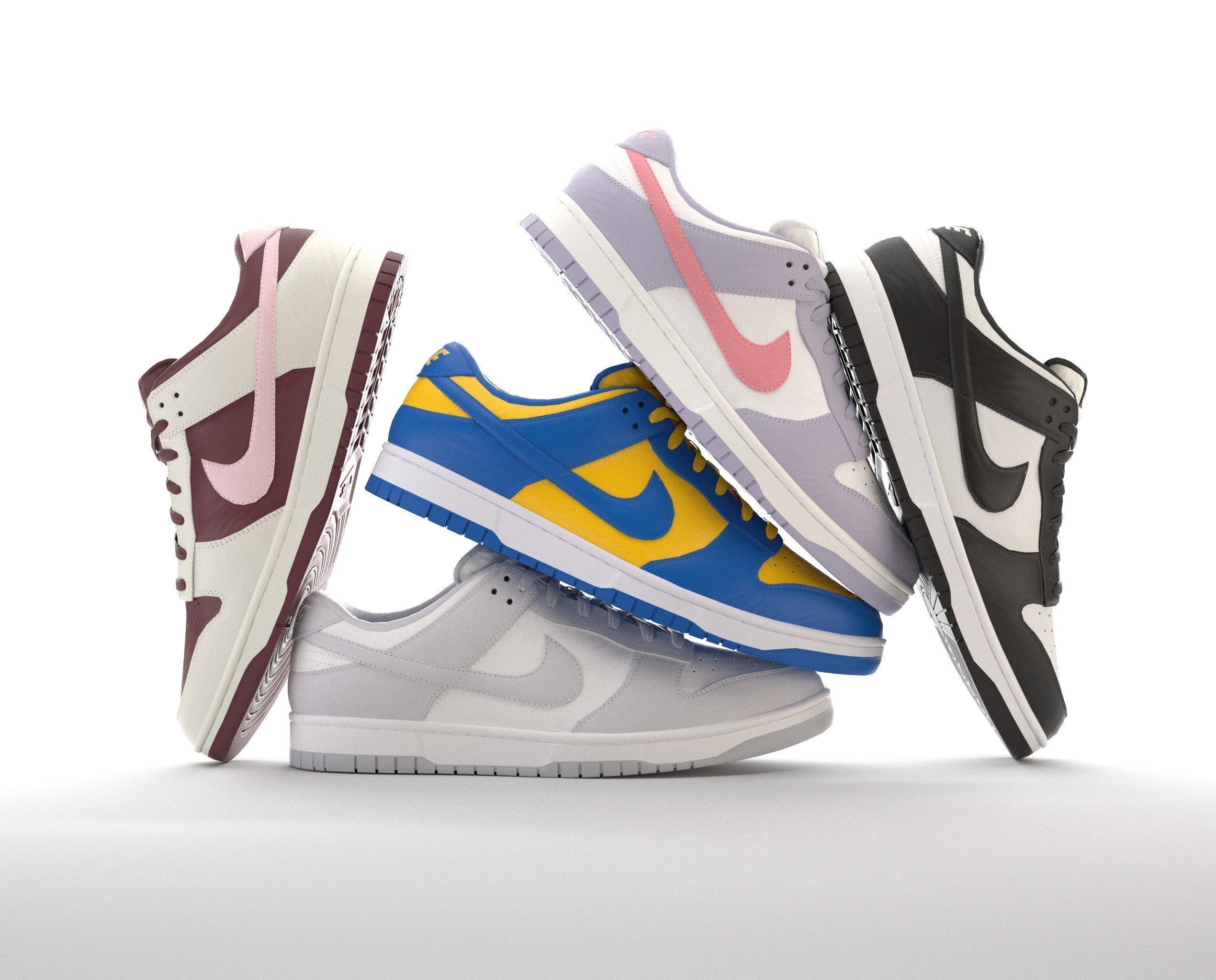 3D model Nike Dunk Low Variety Pack VR / AR / low-poly | CGTrader
