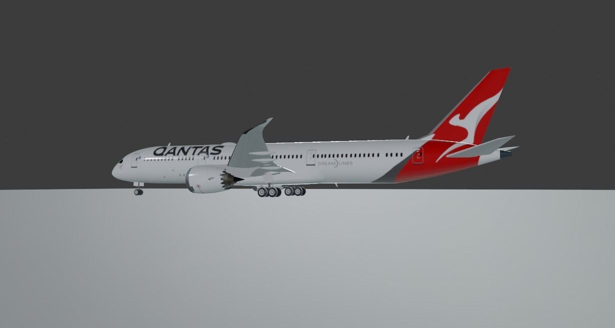 3D model Qantas Boeing 787 9 Dreamliner 3D Model VR / AR / low-poly ...