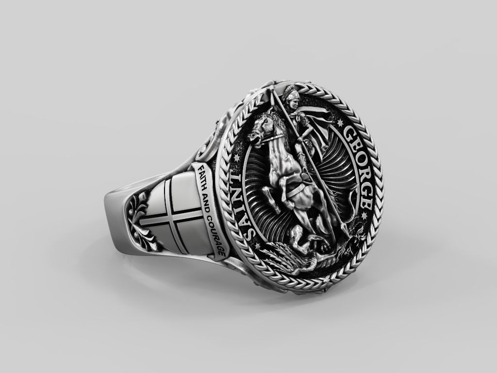 Ring Saint George and the Dragon 3D model 3D printable | CGTrader
