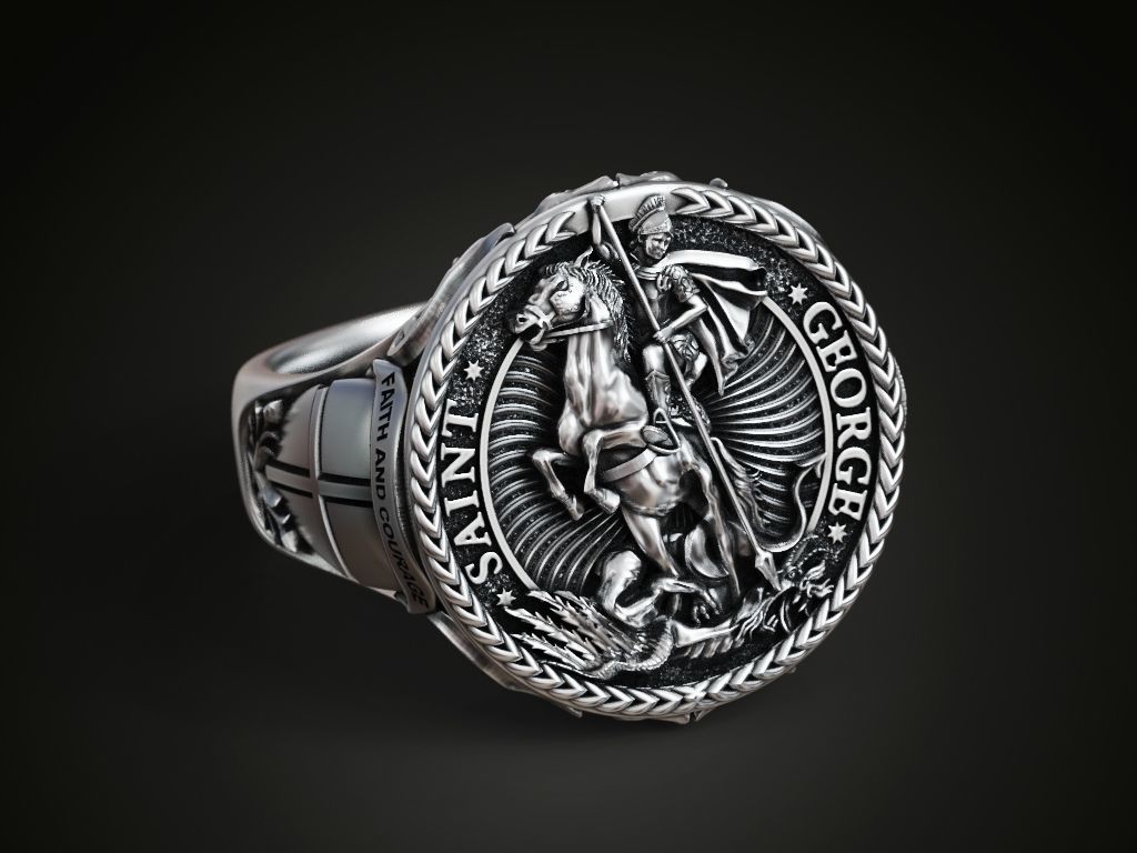 Ring Saint George and the Dragon 3D model 3D printable | CGTrader