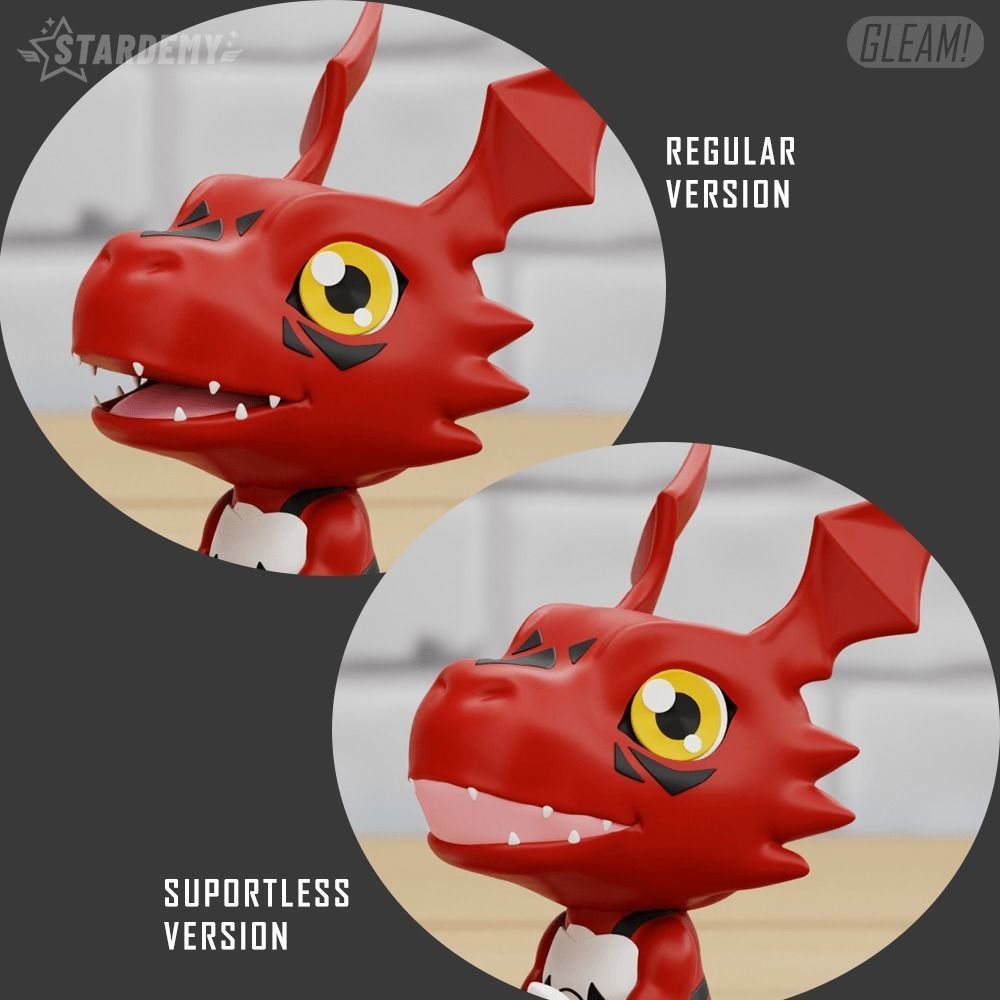 guilmon chibi digimon tamers 3D model 3D printable | CGTrader