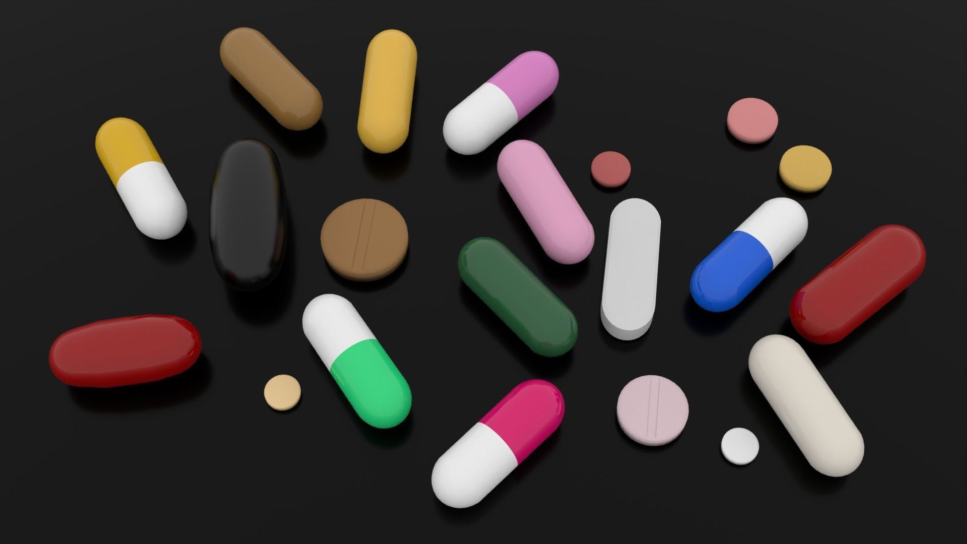 Pills Capsules Drug Medicine Vitamin 3D model | CGTrader