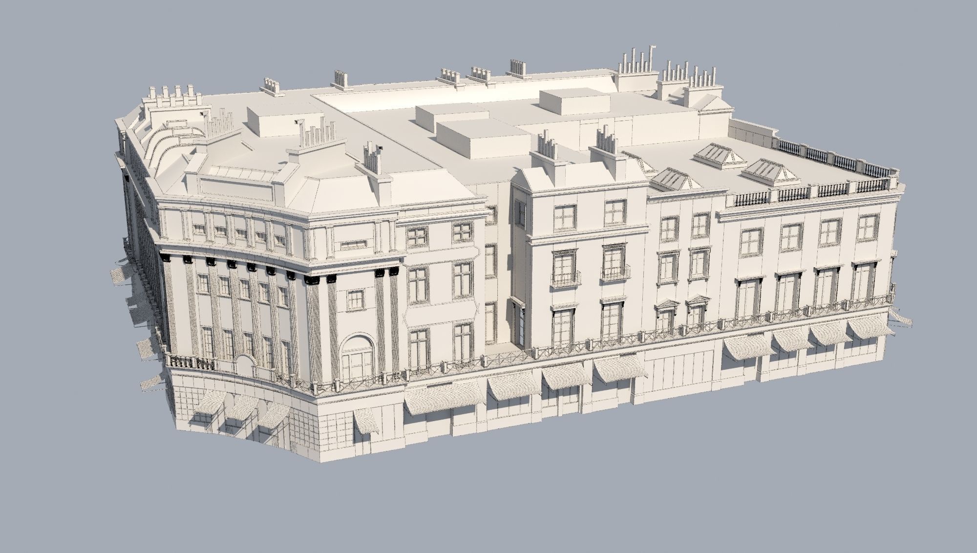 8 European style buildings 3D model | CGTrader
