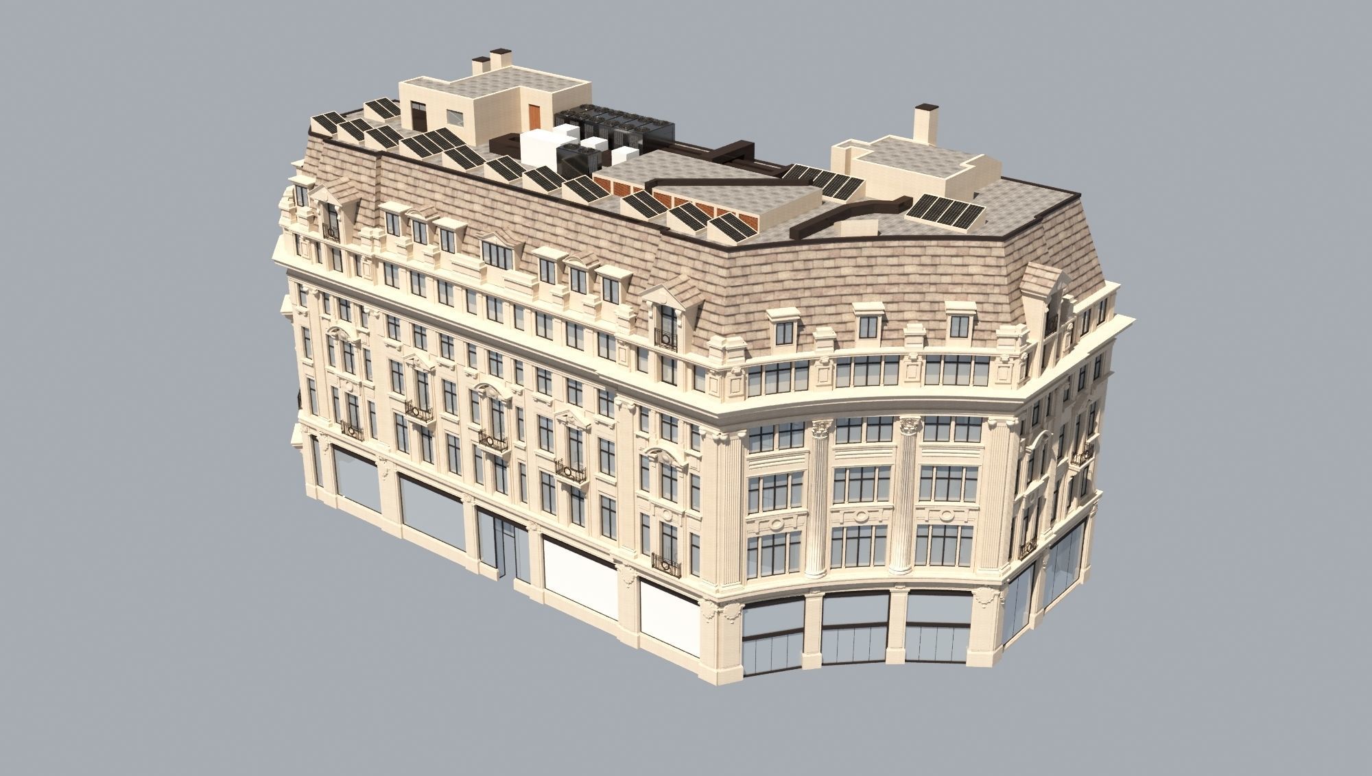 8 European style buildings 3D model | CGTrader