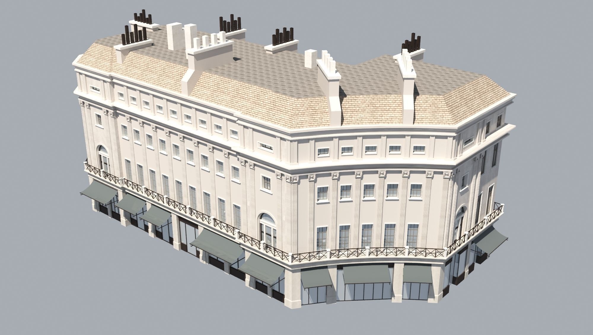 8 European style buildings 3D model | CGTrader