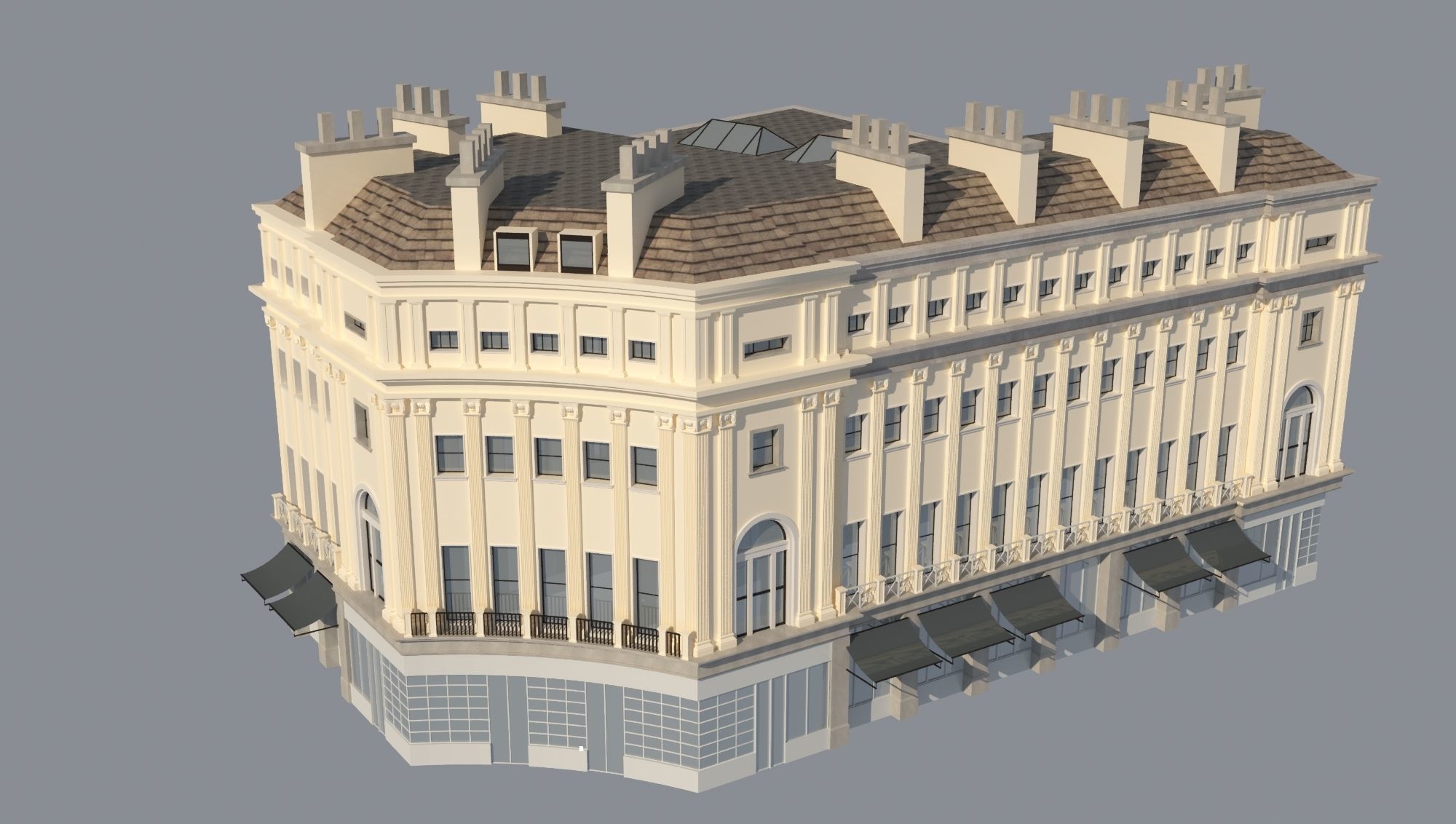 8 European style buildings 3D model | CGTrader