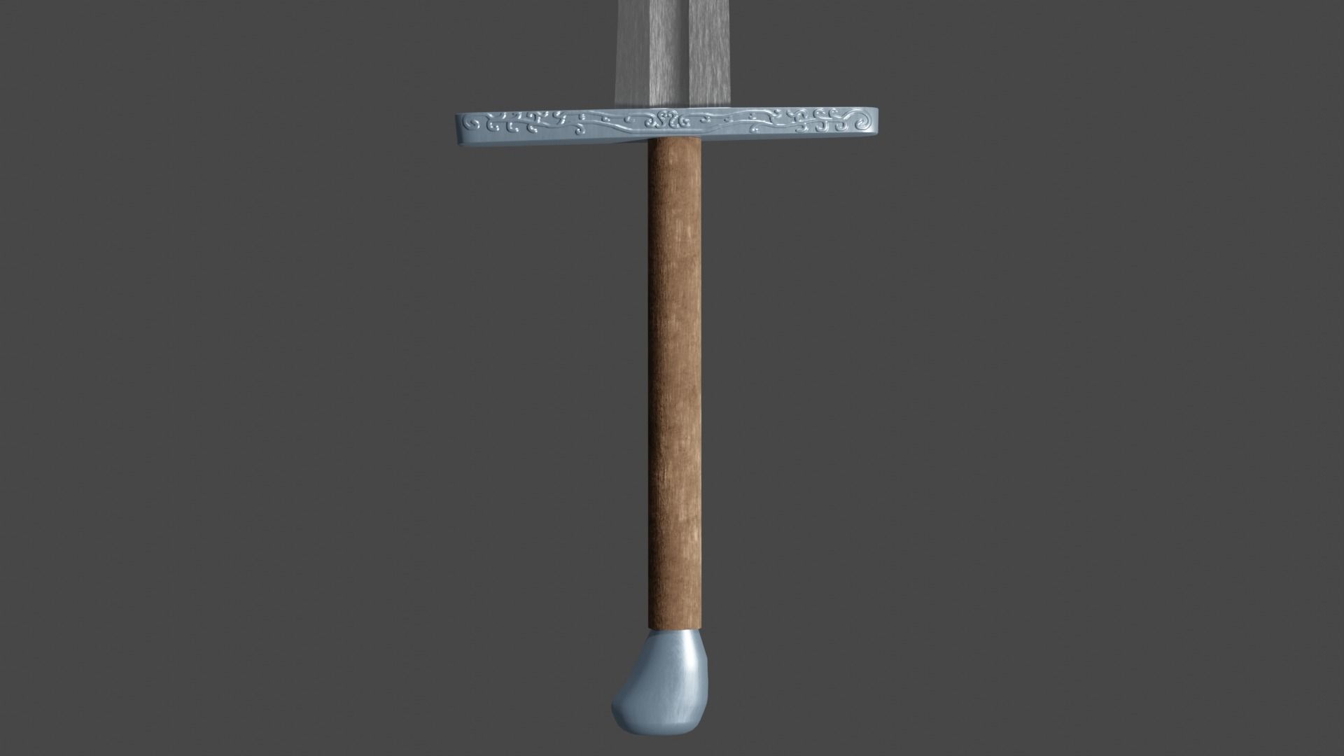 3D model Excalibur sword with Grossmesser handle VR / AR / low-poly ...