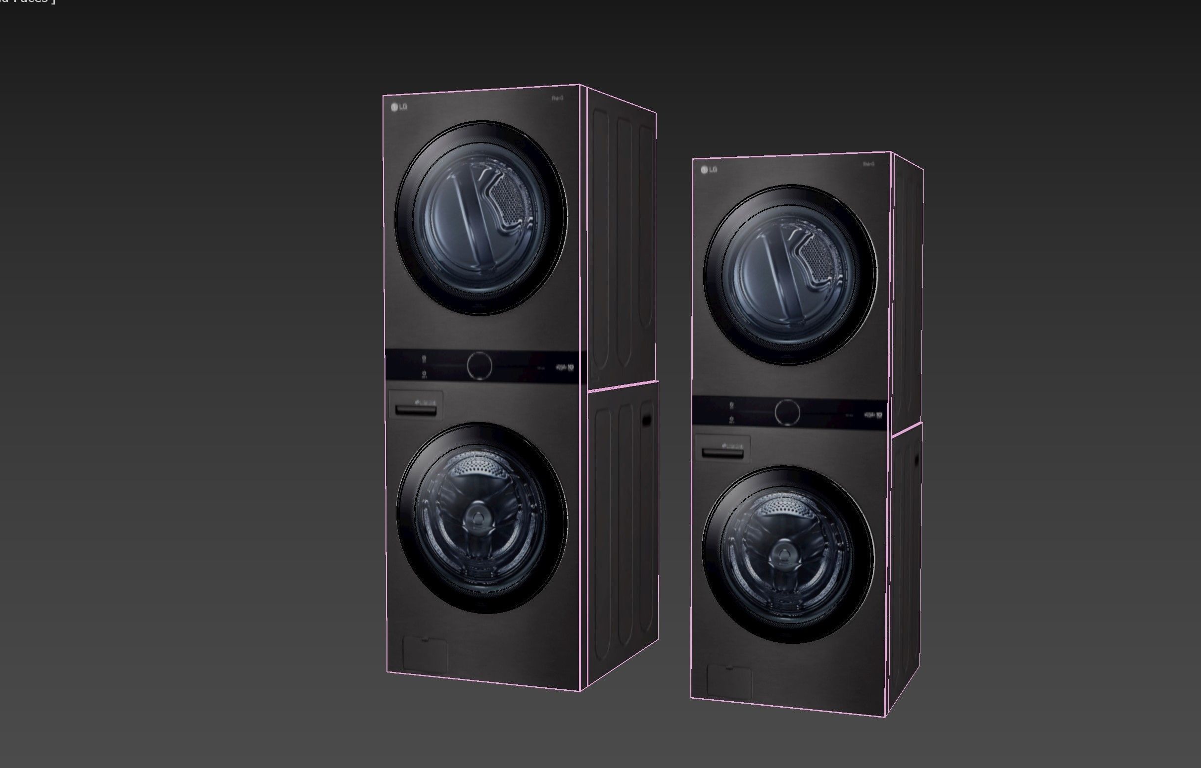 3D model LG WashTower - Black Steel VR / AR / low-poly | CGTrader