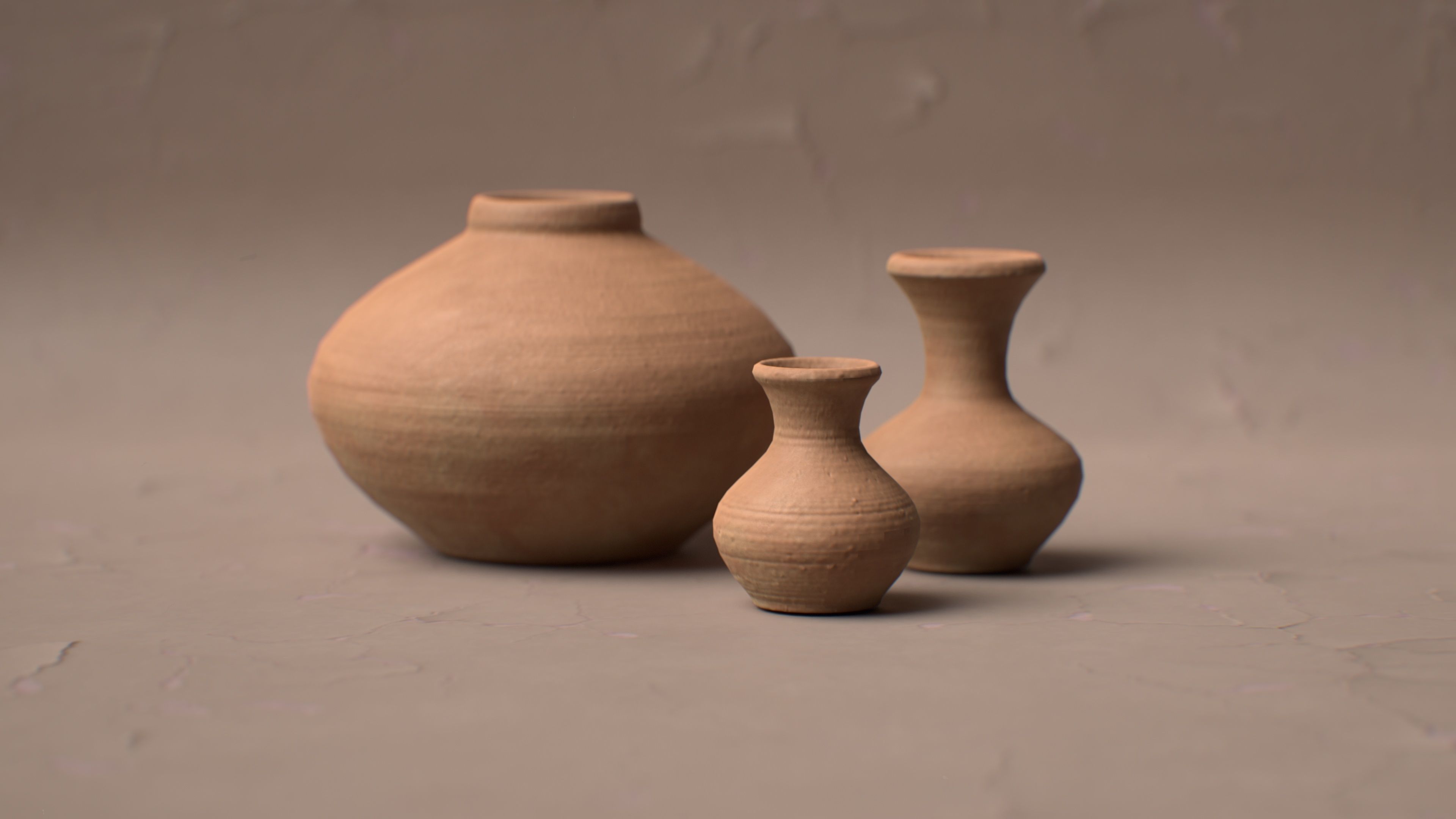 3D model Pots in Clay VR / AR / low-poly | CGTrader