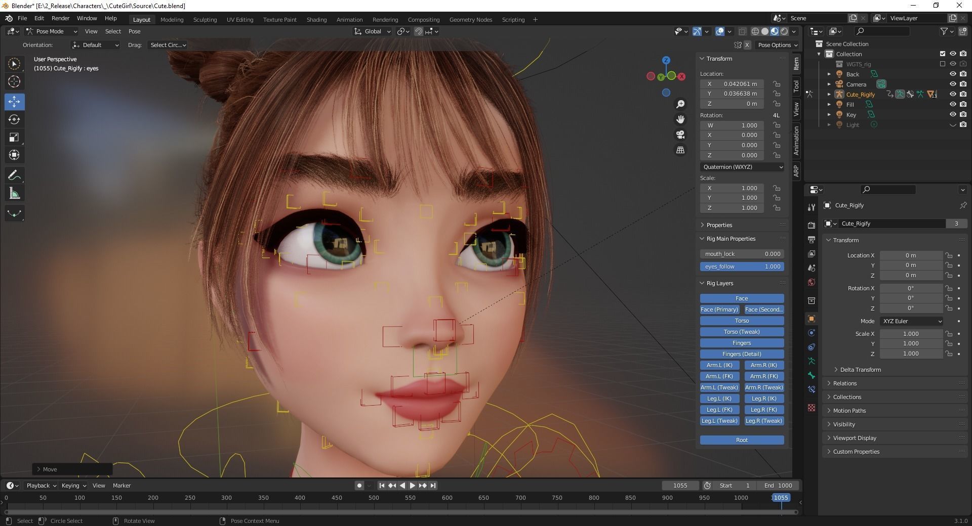 3d Model Stylized Cute Girl Vr Ar Low Poly Cgtrader 