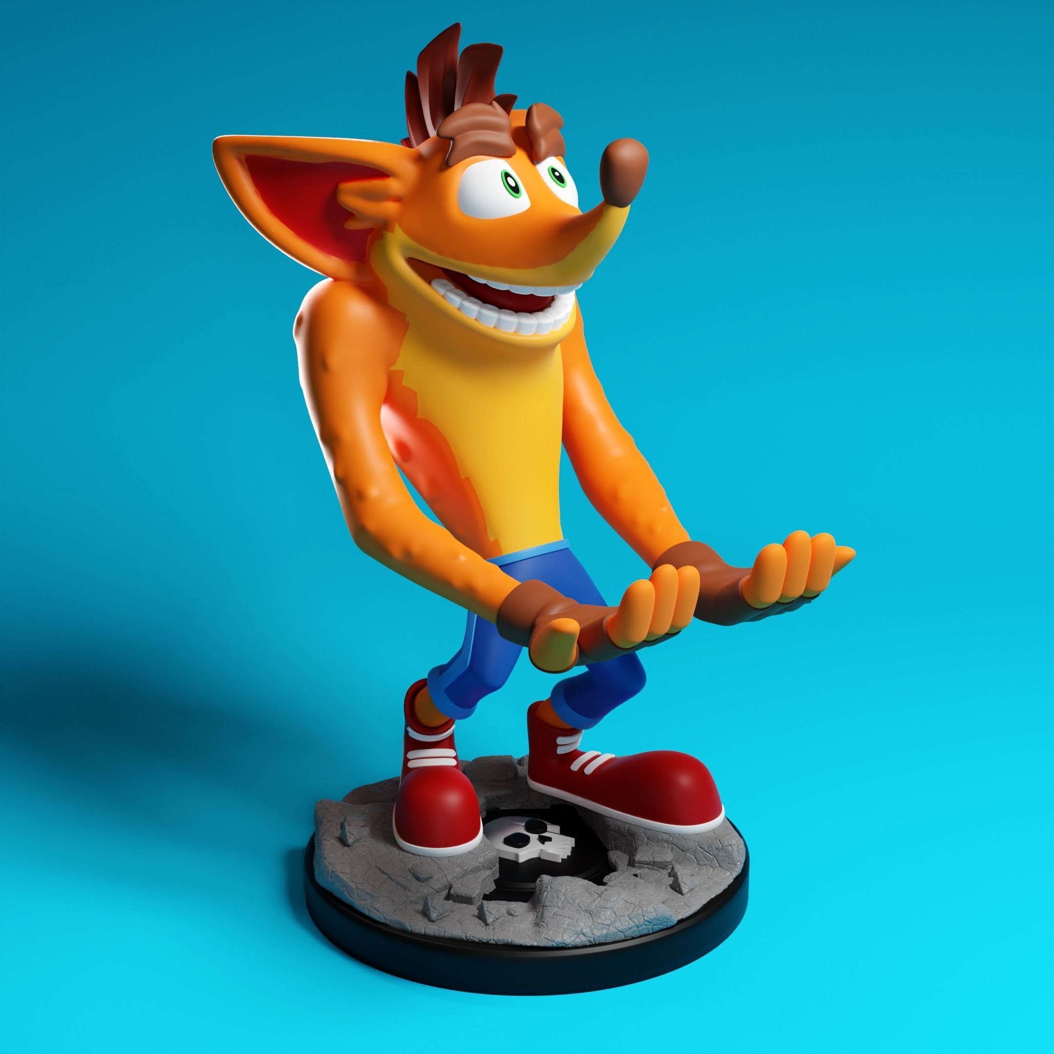 CRASH BANDICOOT CONTROLLER STAND - CABLE GUY 3D model 3D printable ...