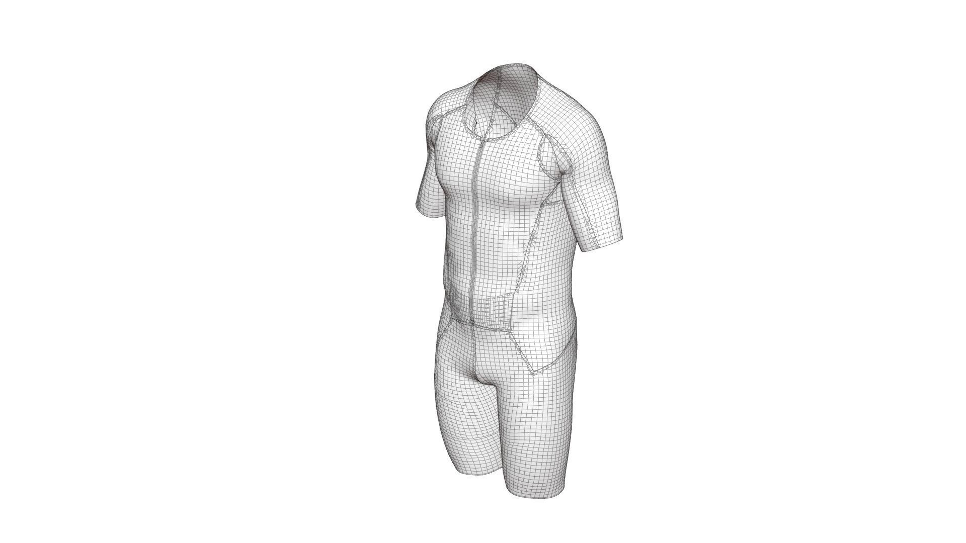 Mens Aero Sleeved Tri Suit 3D model | CGTrader