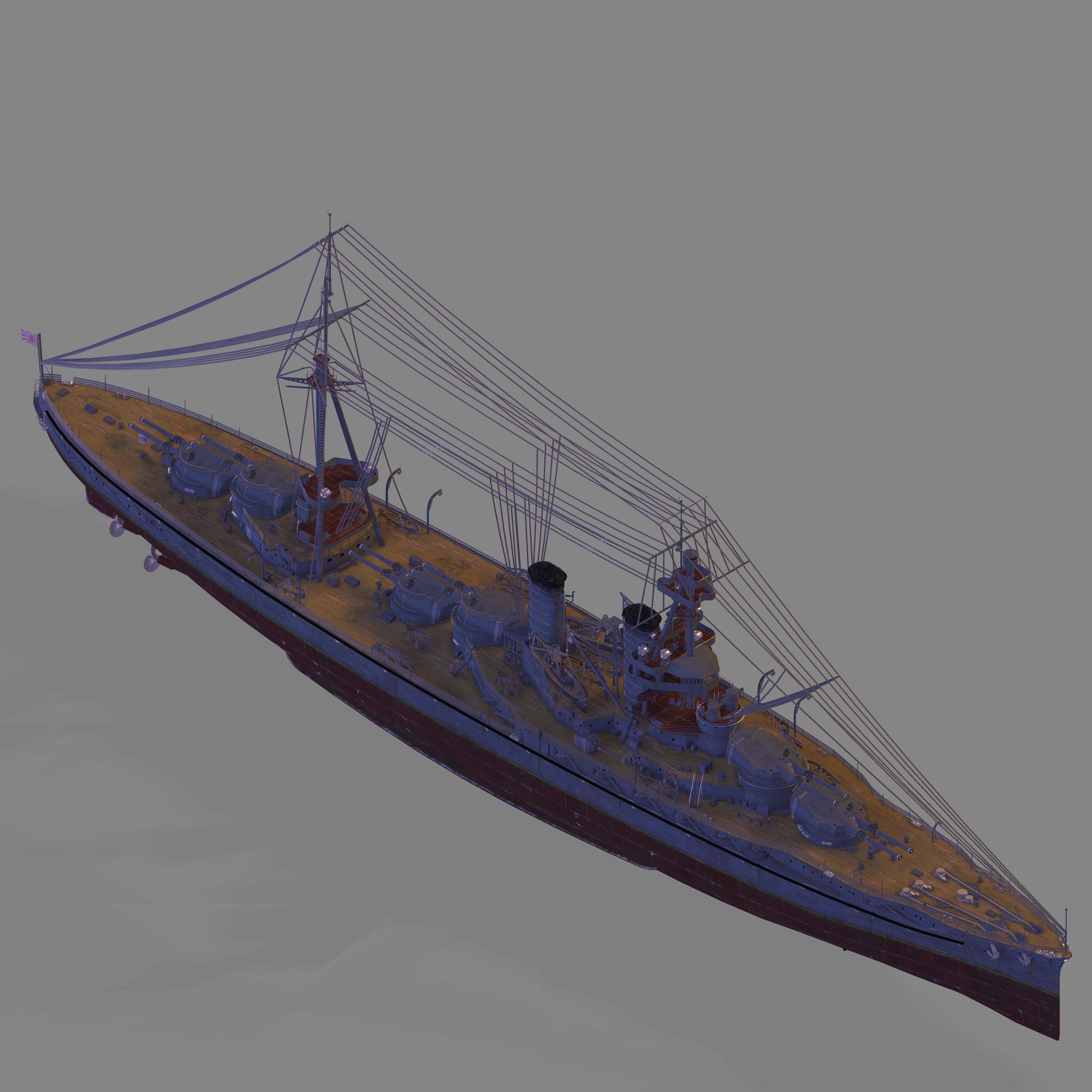 IJN Hyuga 3D model | CGTrader