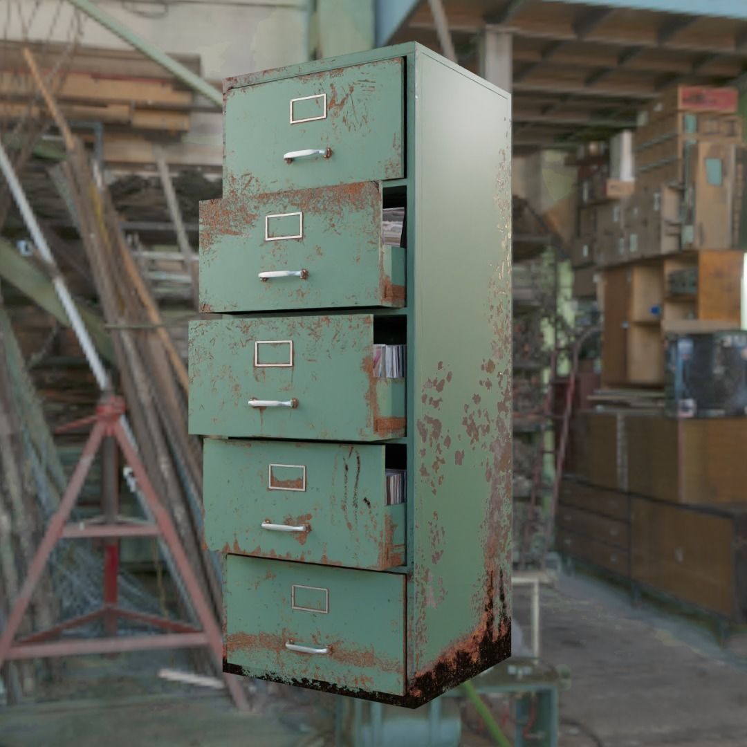 Old File Cabinet with Rust and degradation 3D model | CGTrader