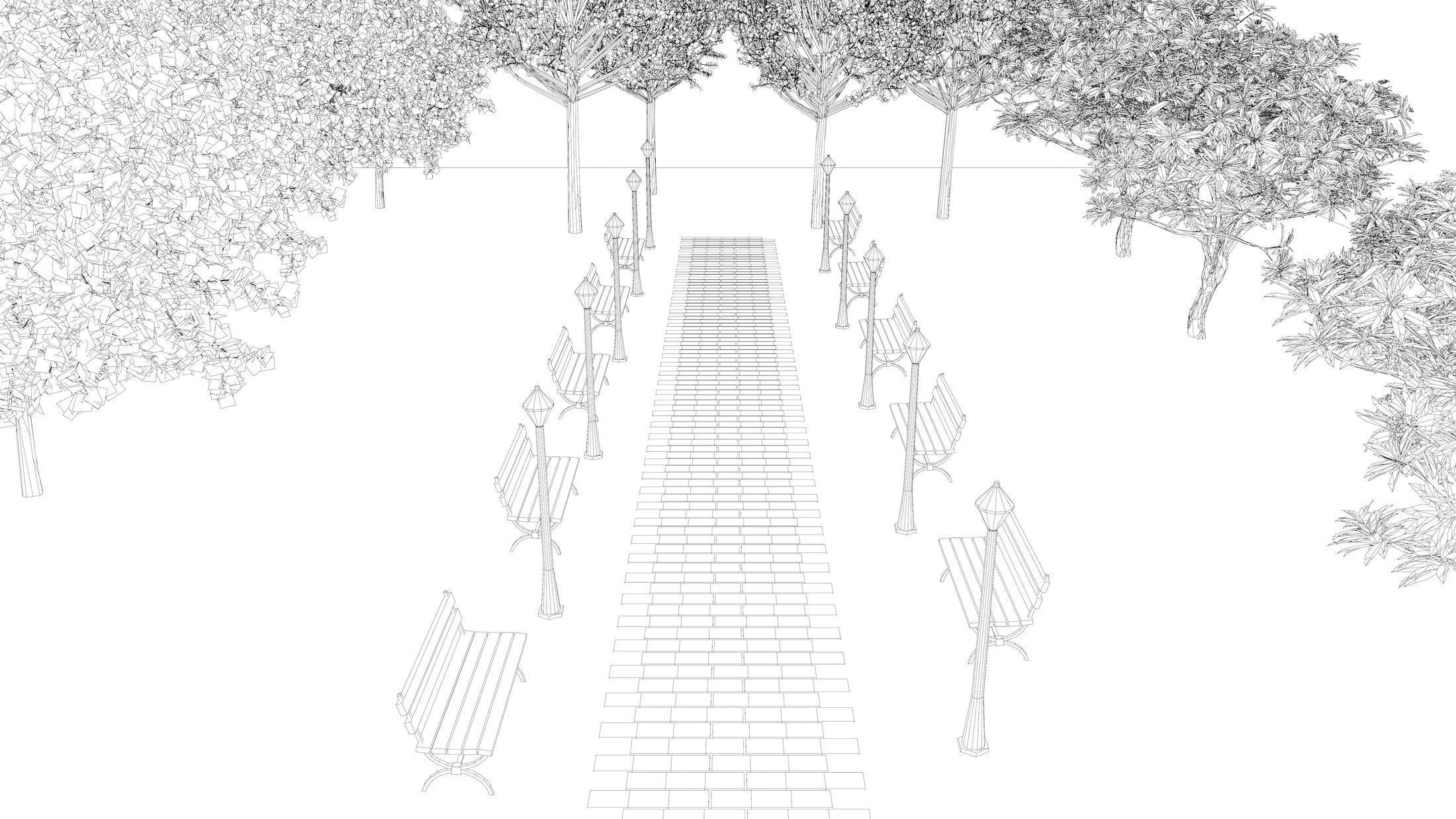 Night Park 3d Model Cgtrader