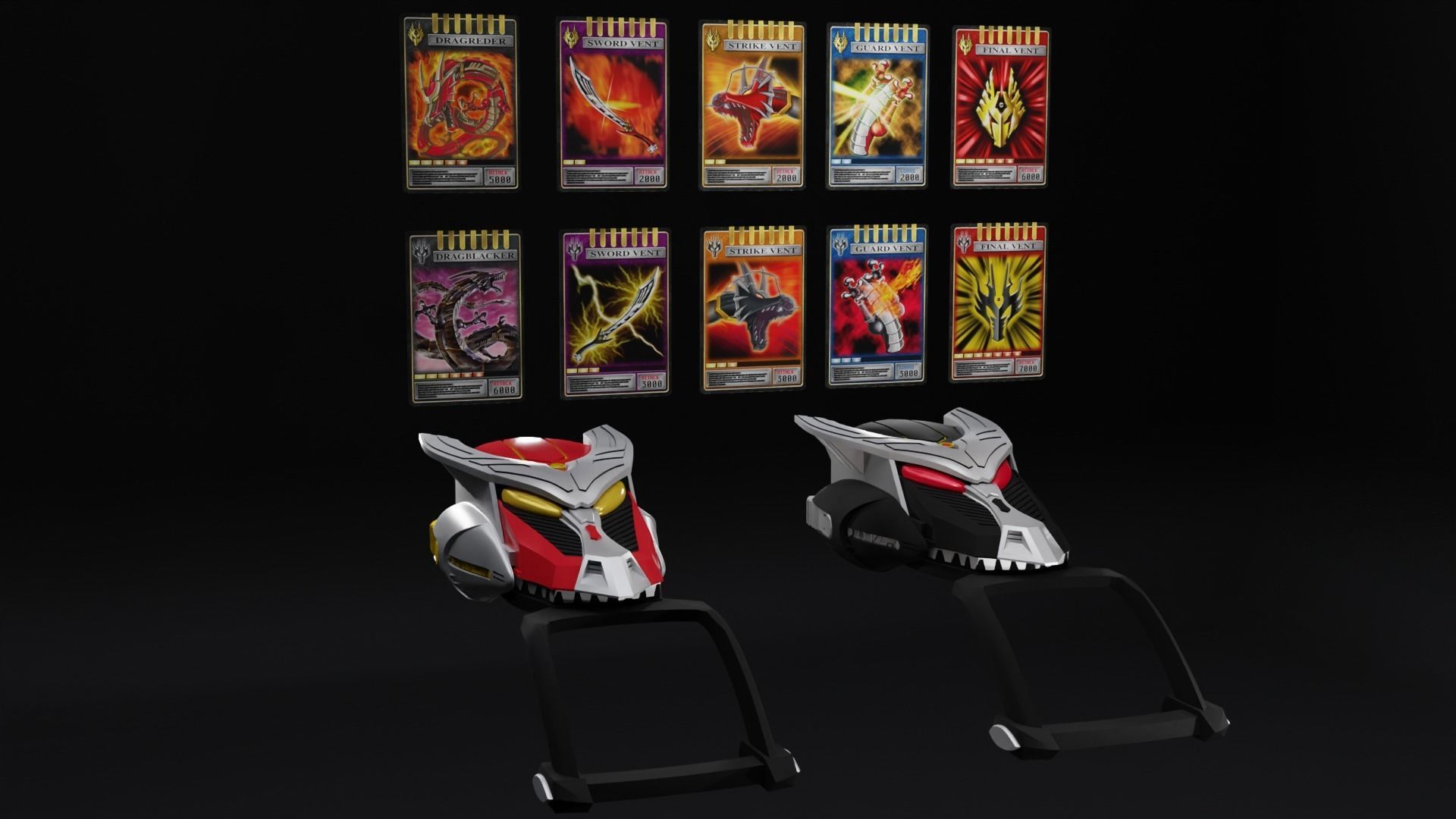 Dragvisor and DarkDragvisor Kamen rider Ryuki and Ryuga 3D model | CGTrader