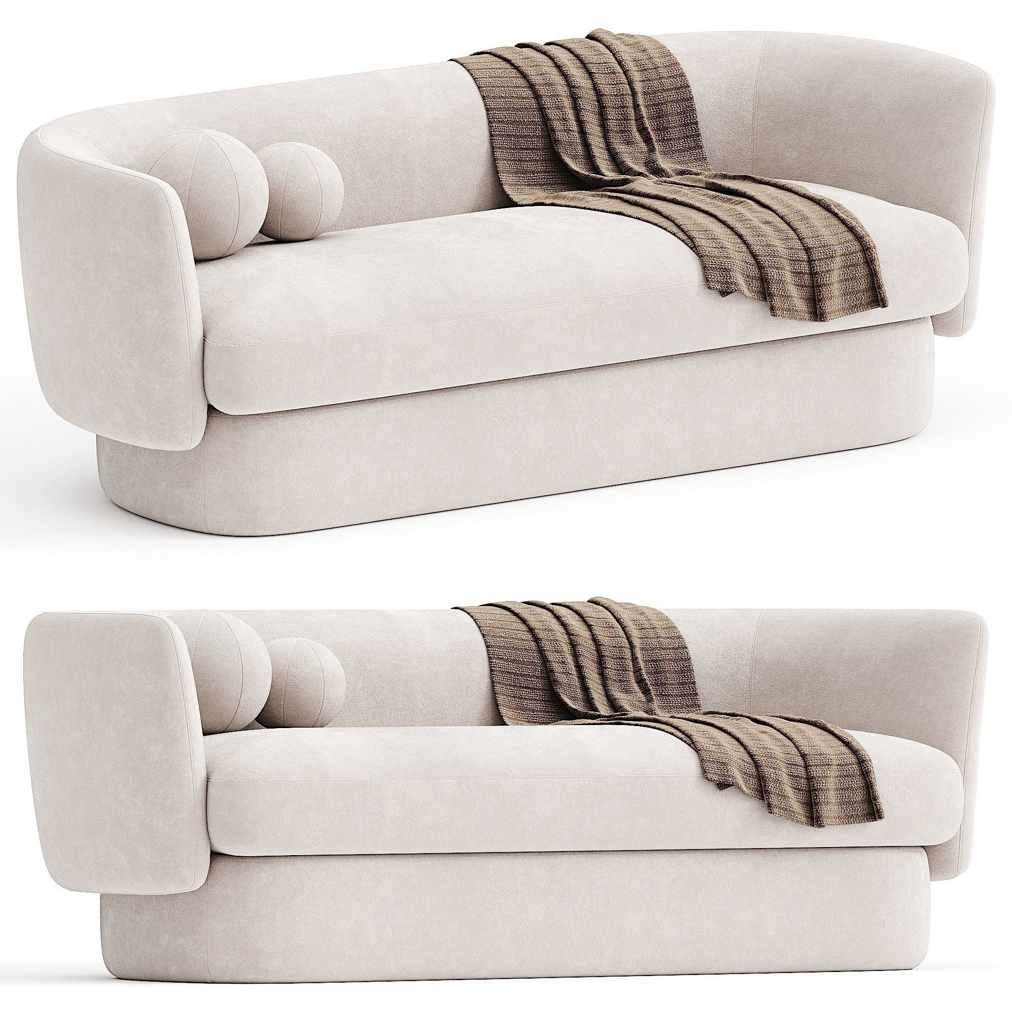 Wingrove 63 Round Arm Loveseat sofa 3D model | CGTrader