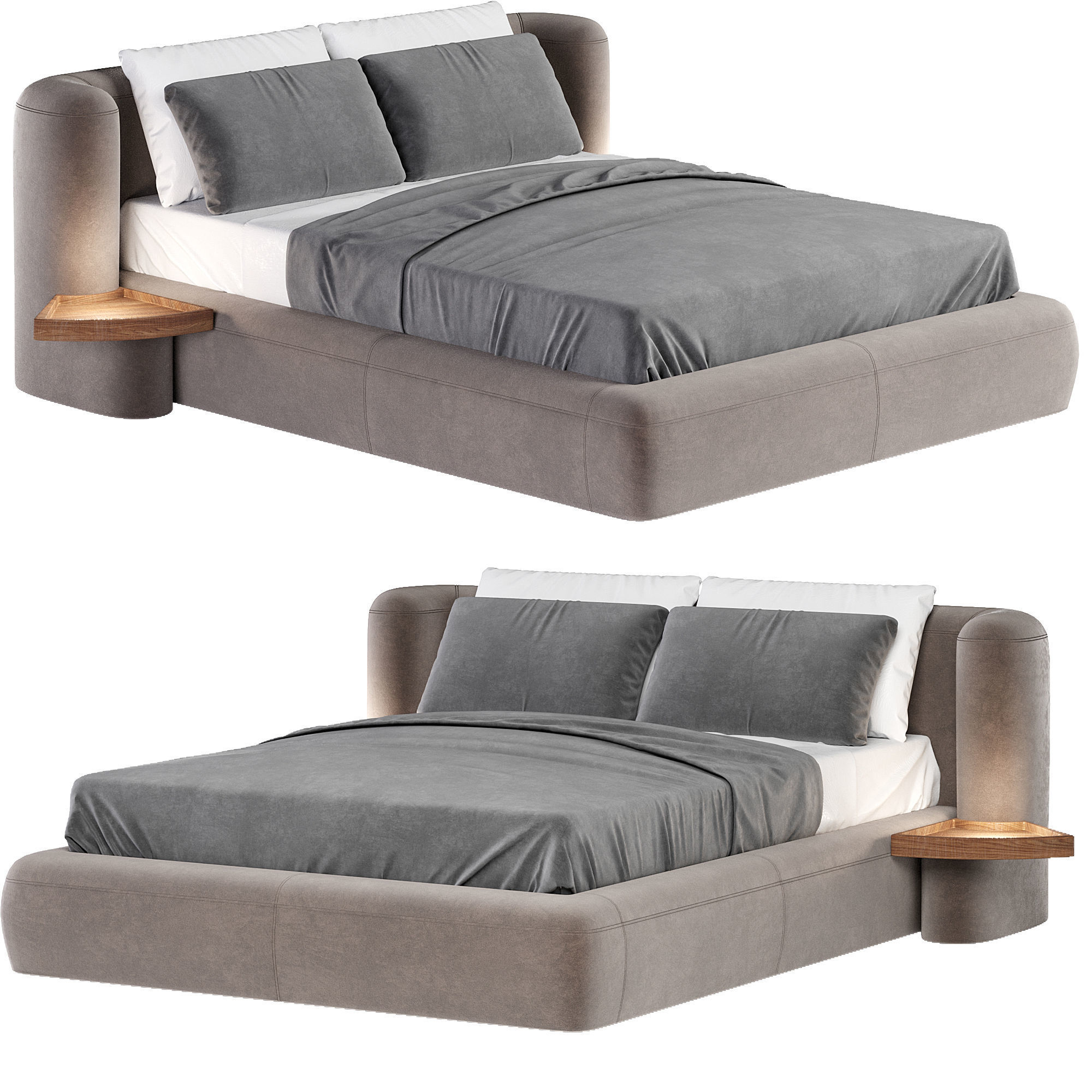 BAXTER CLARA bed 3D model rigged | CGTrader