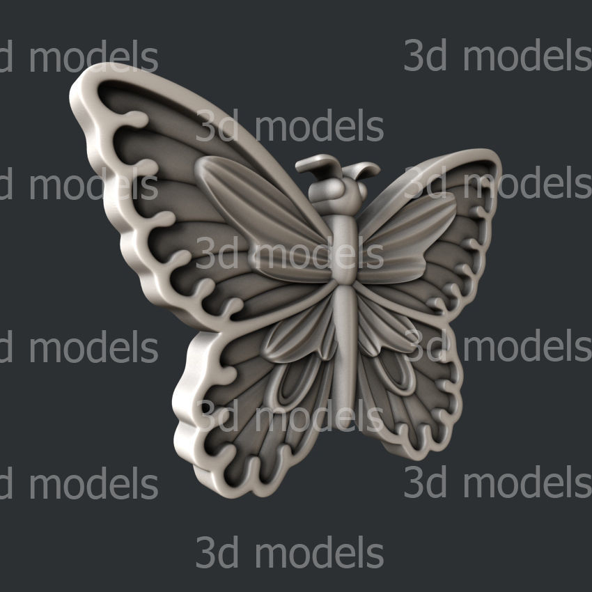 3d STL models for CNC router or 3d printer set butterfly P443 3D model ...