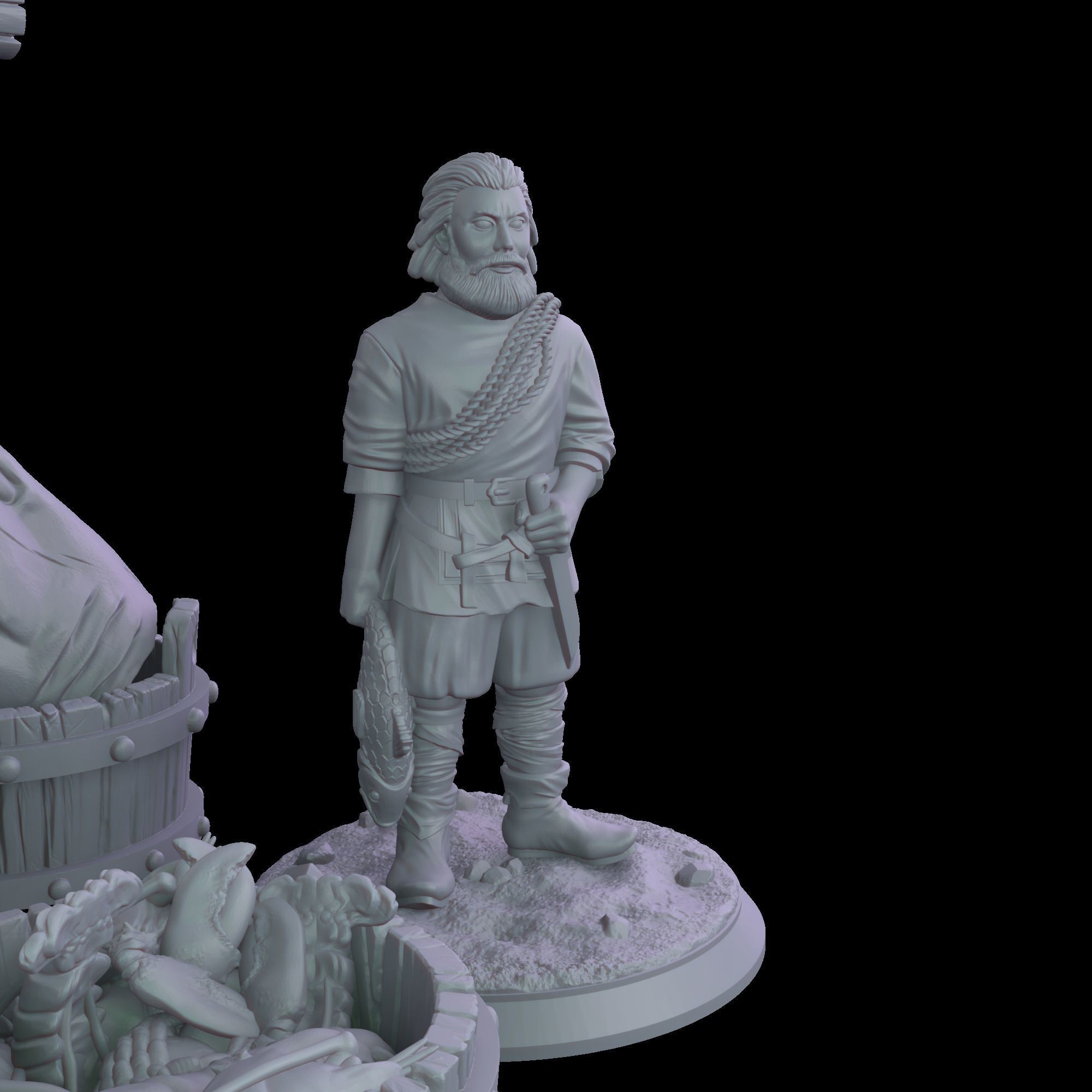 Seafood Market Stall 3D model 3D printable | CGTrader