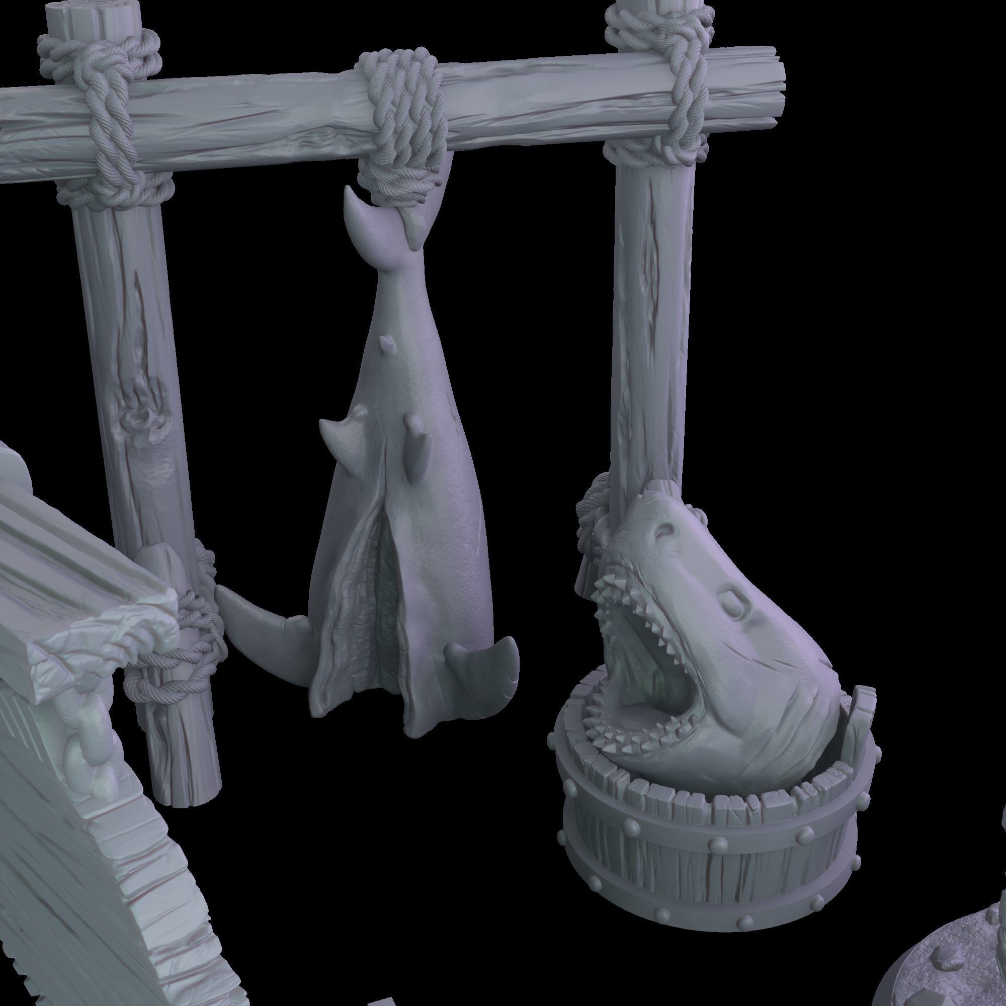 Seafood Market Stall 3D model 3D printable | CGTrader