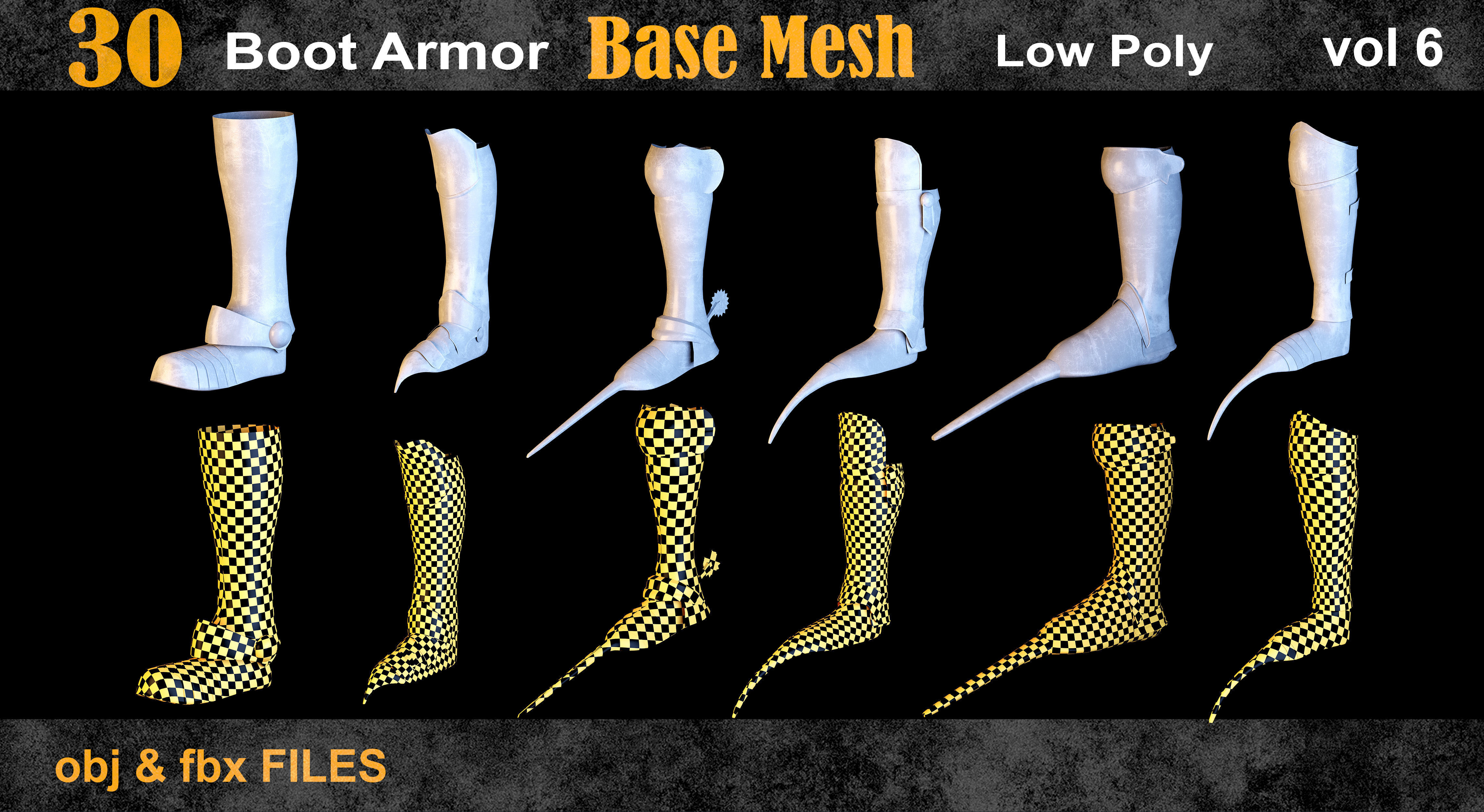 3D model 30 Boot armor Base Mesh vol 6 VR / AR / low-poly | CGTrader