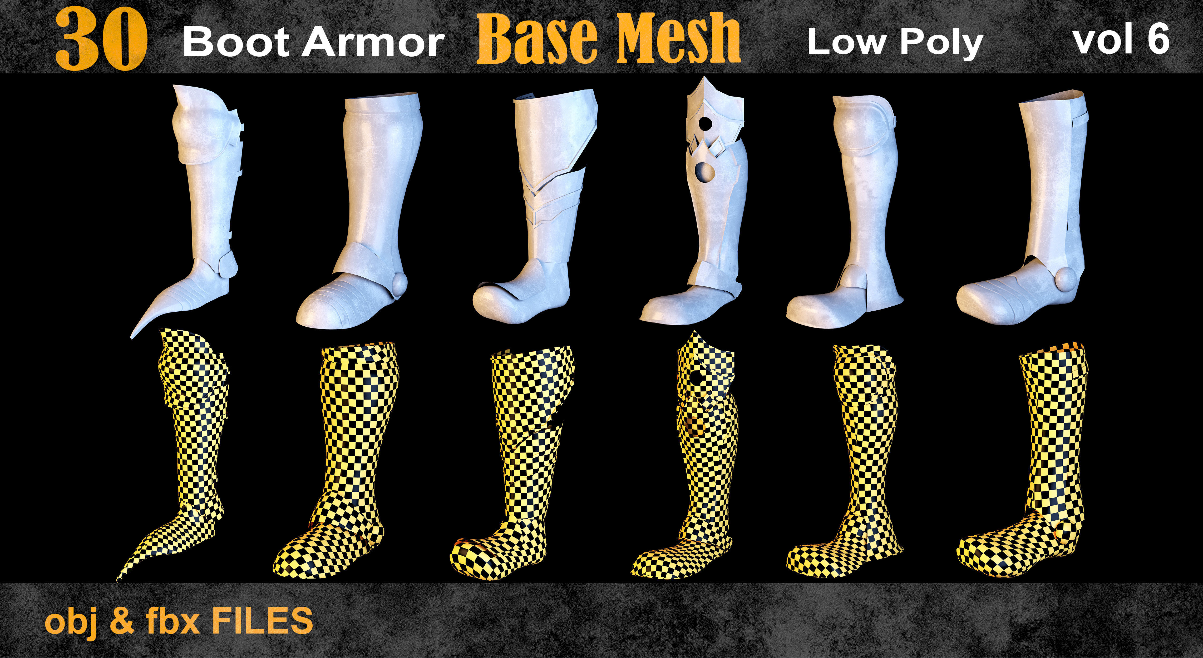 3D model 30 Boot armor Base Mesh vol 6 VR / AR / low-poly | CGTrader