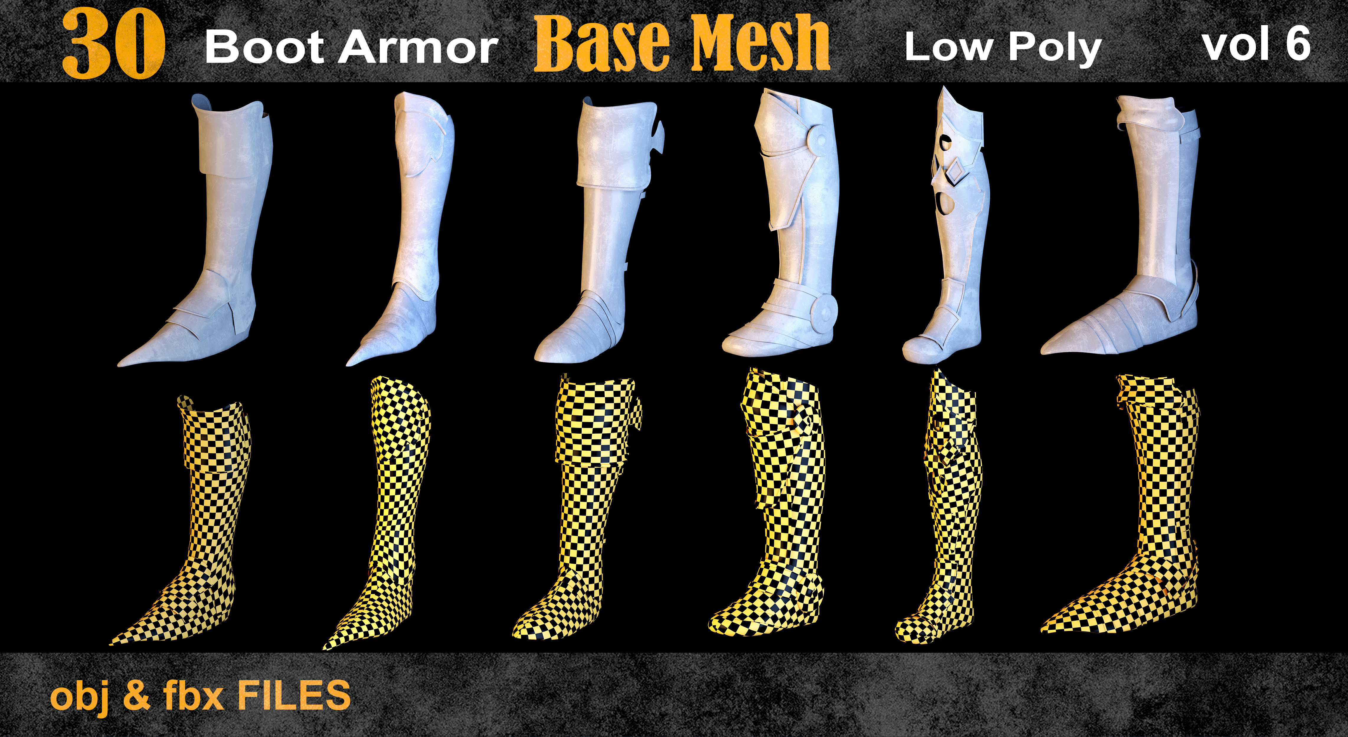 3D model 30 Boot armor Base Mesh vol 6 VR / AR / low-poly | CGTrader
