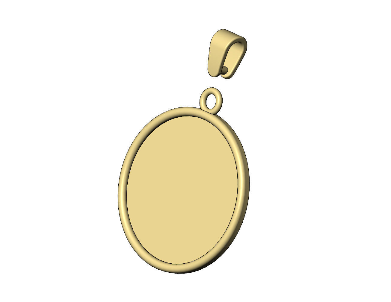 Simple engravable round pendant with bail 3D model 3D printable | CGTrader