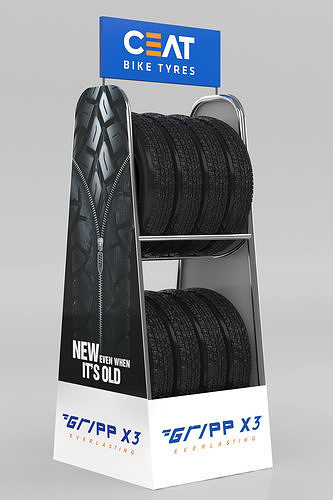 2 Wheler Tyre Stand 3D model | CGTrader