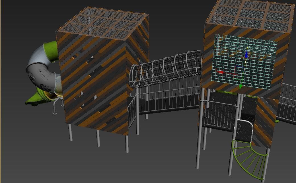 Outdoor Park Container Kids Playground Equipment 3D model | CGTrader