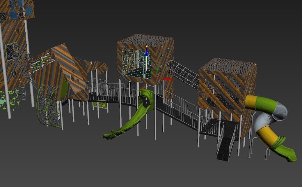 Outdoor Park Container Kids Playground Equipment 3D model | CGTrader