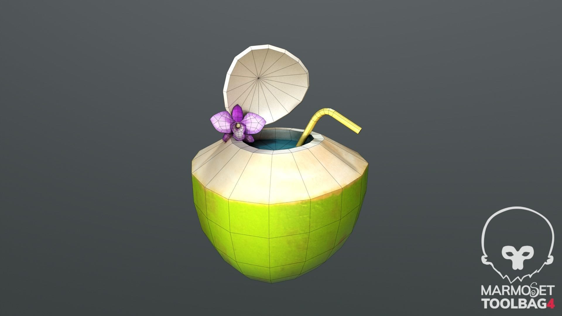 3D model Green Coconut 3D model low - poly VR / AR / low-poly | CGTrader